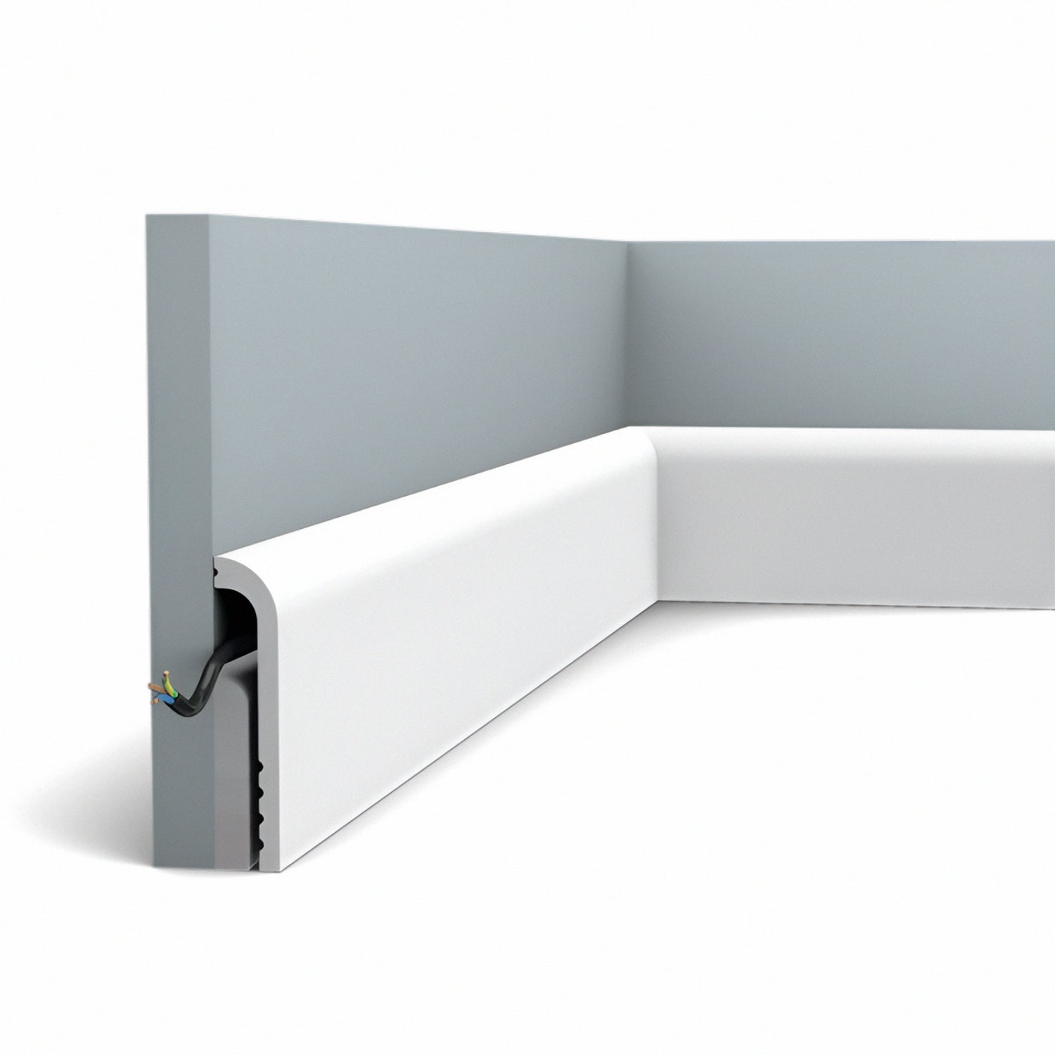 Modanatura Battiscopa Passacavi 2m Bend, Bianco, PS P.S. | Leroy Merlin