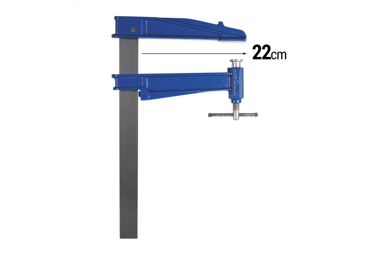 Serre-joint grande saillie modèle S - tige 40 x 10 mm saillie 22 cm Capacité de serrage : 60 cm ...