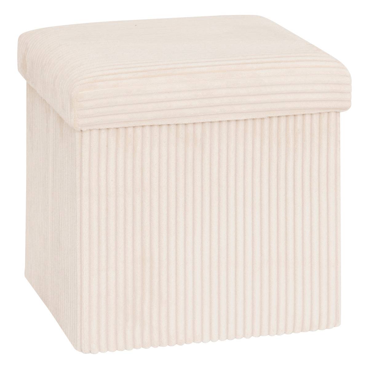 Puff plegable Arum marfil 38x38cm | Leroy Merlin