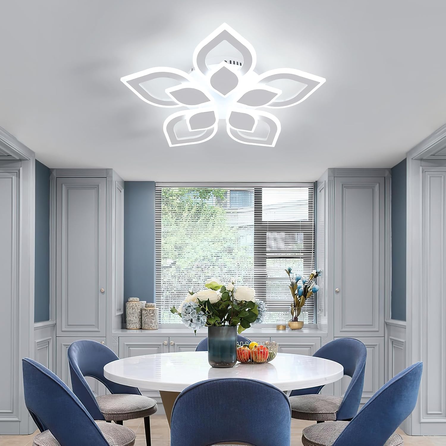 Plafonnier LED moderne 5850 lm, design floral, adapté au salon, à la chambre, à la salle à ...