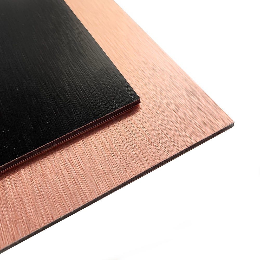 Panneau plaque composite aluminium dibond noir cuivre, 200 x 1000 mm ...