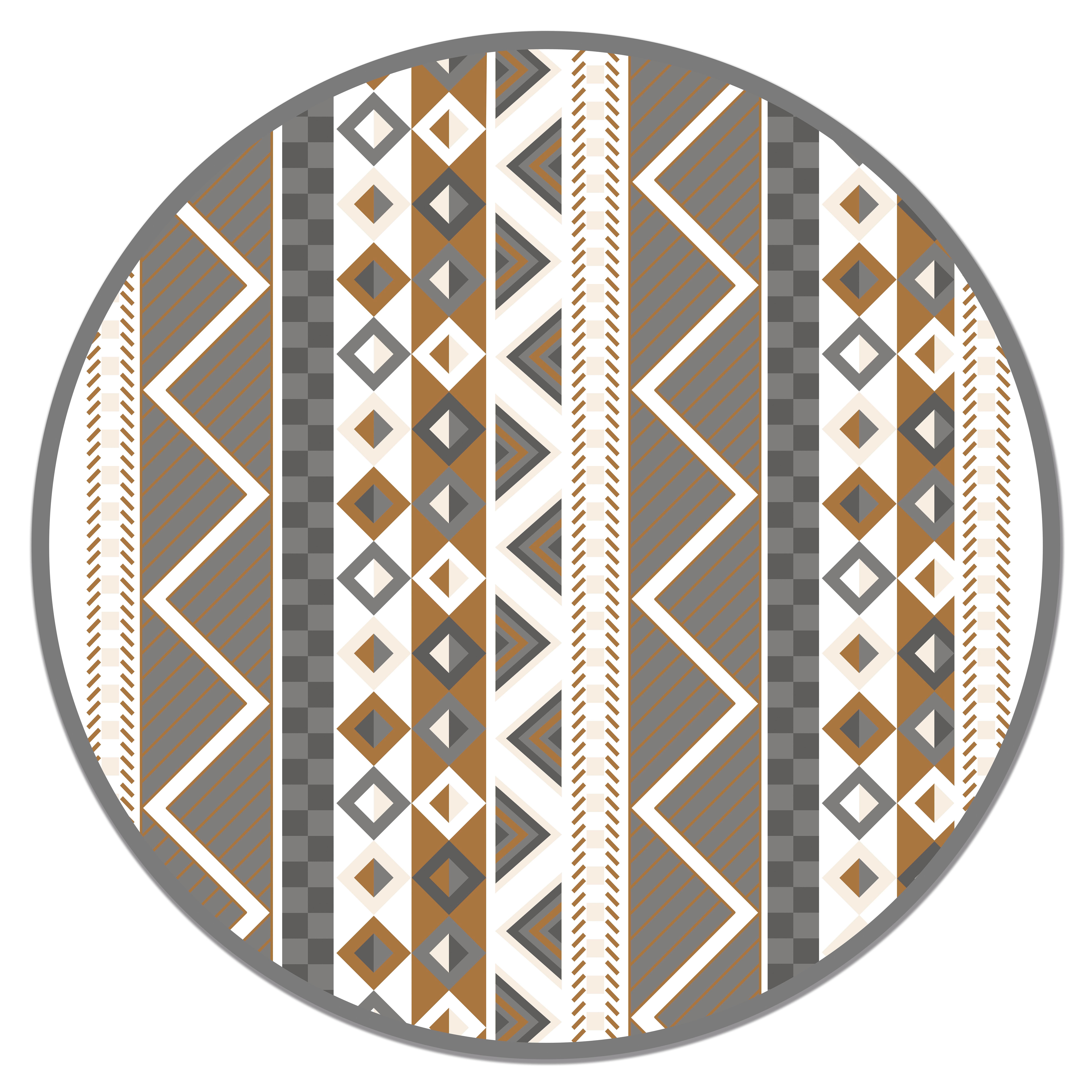 Panorama Tapis du Sol - Modèle Aztec Orange 150x150 cm - Tapis Vinyle ...