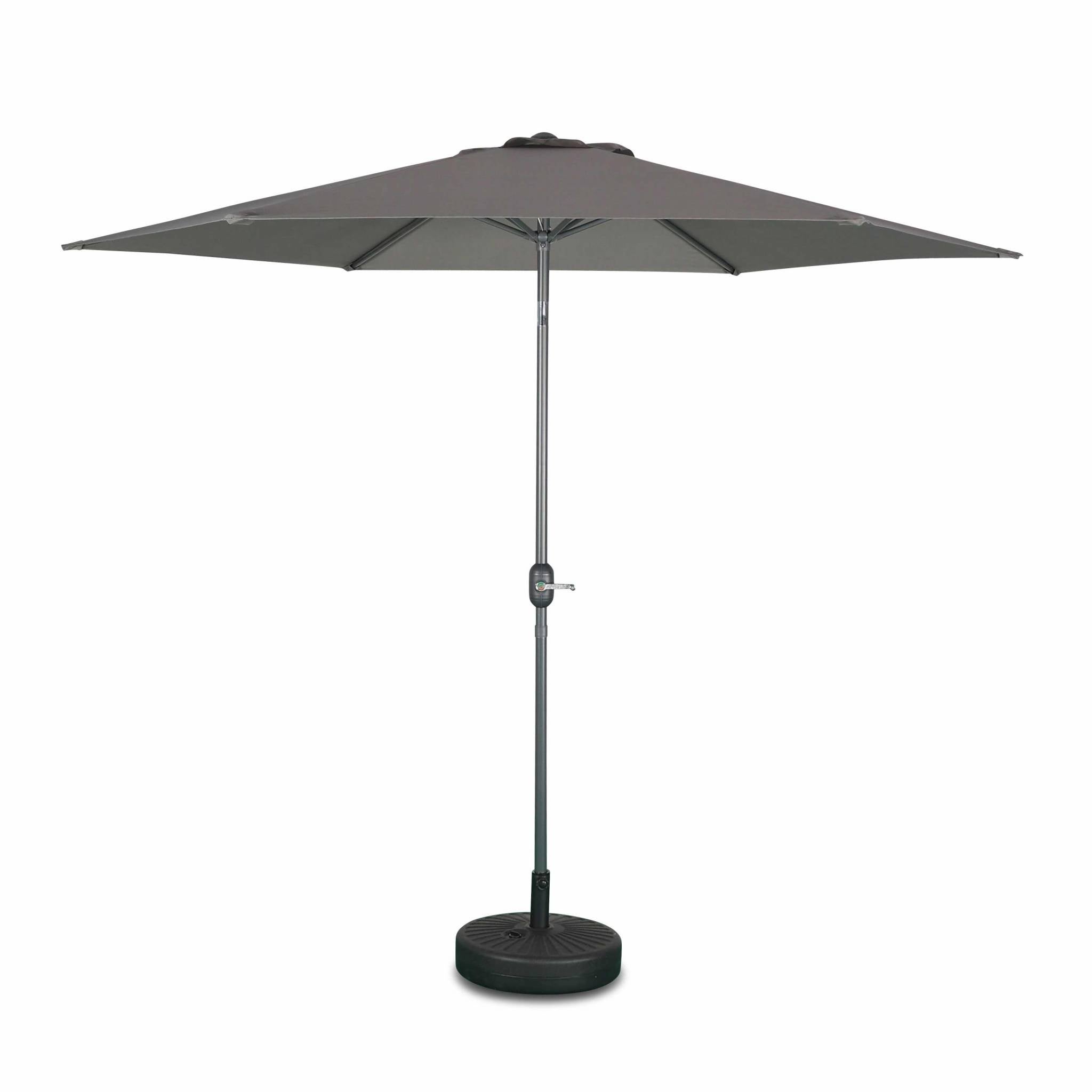 Parasol droit rond Ø300cm - Touquet Gris - mât central en aluminium ...