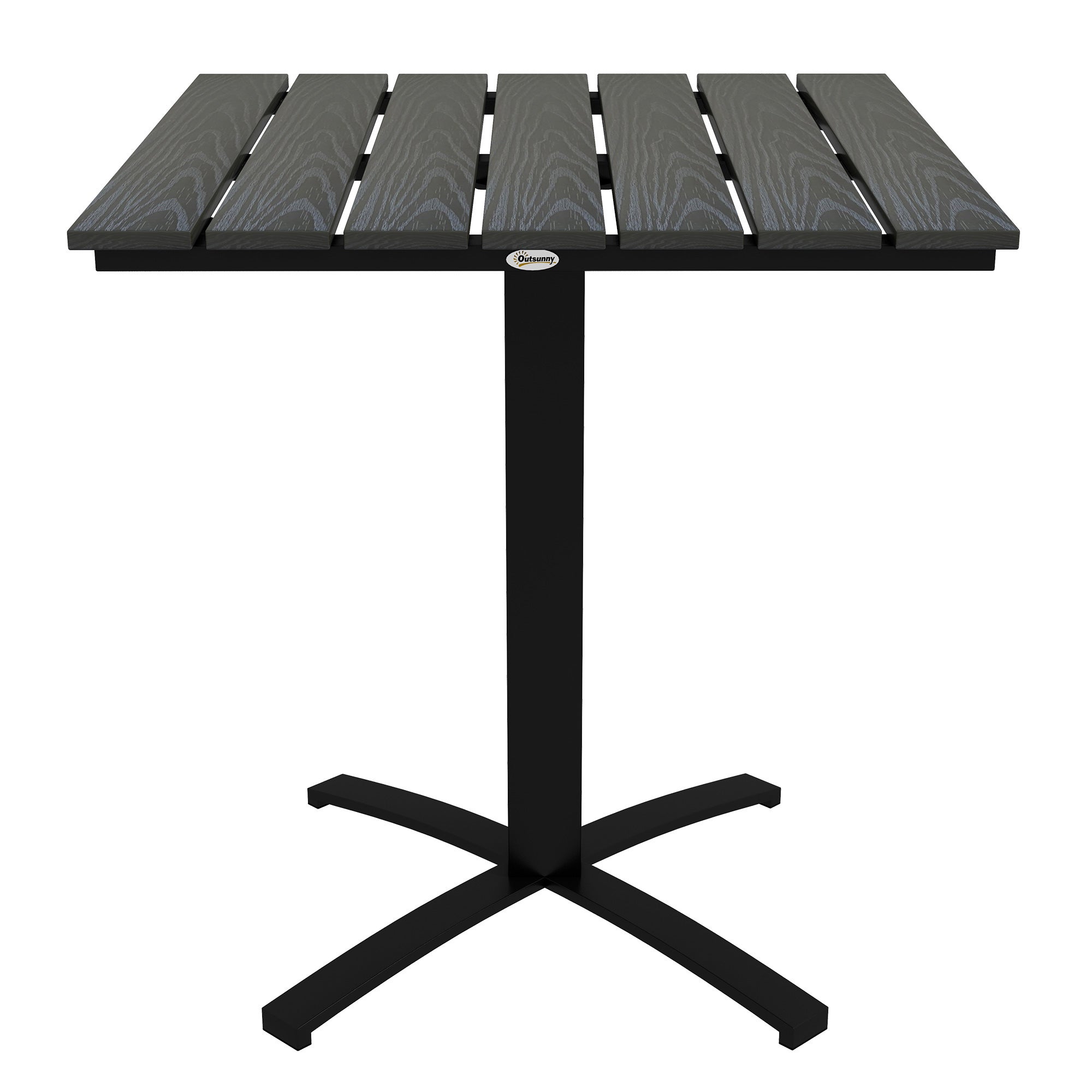 Table de jardin 4 places,aspect bois,structure aluminium,70x70x76cm ...