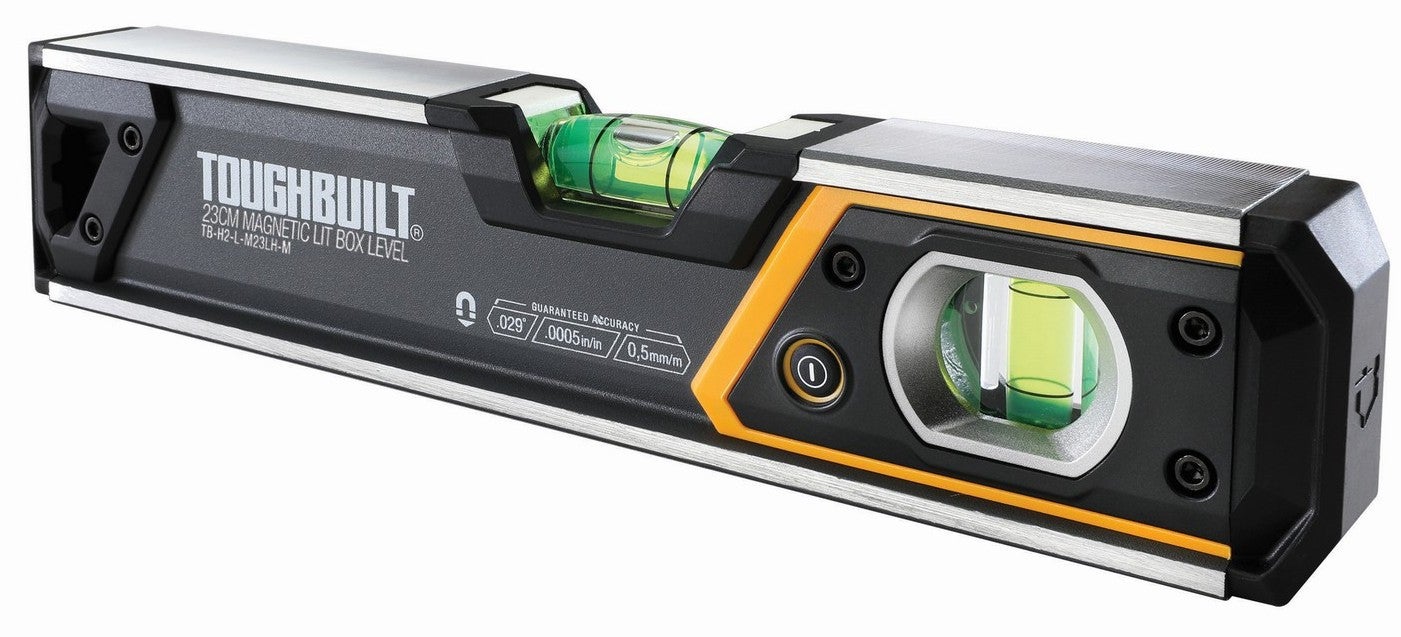 Livella magnetica a bolla tubolare illuminata Toughbuilt da 23 cm ...