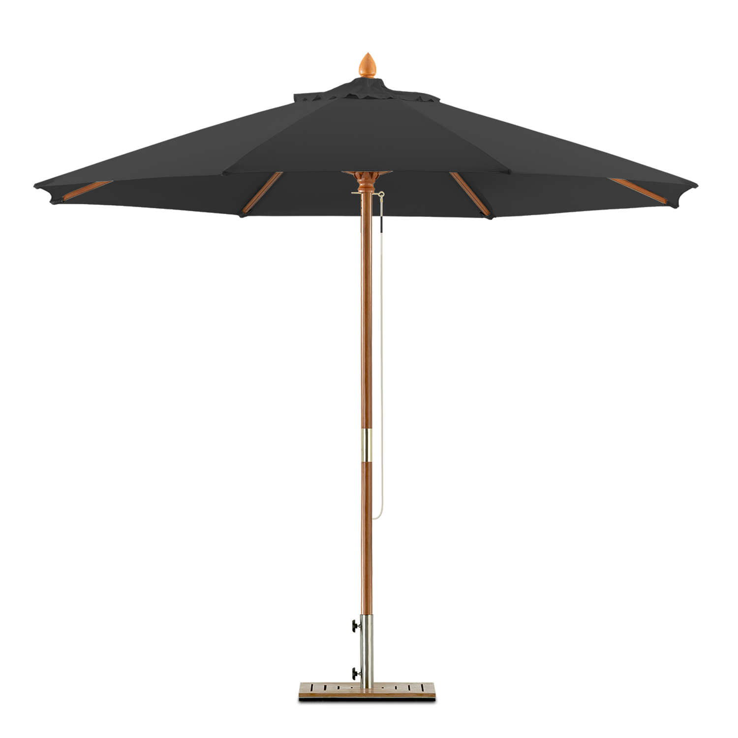 Parasol en bois 3m rond Noir - Habana | Leroy Merlin