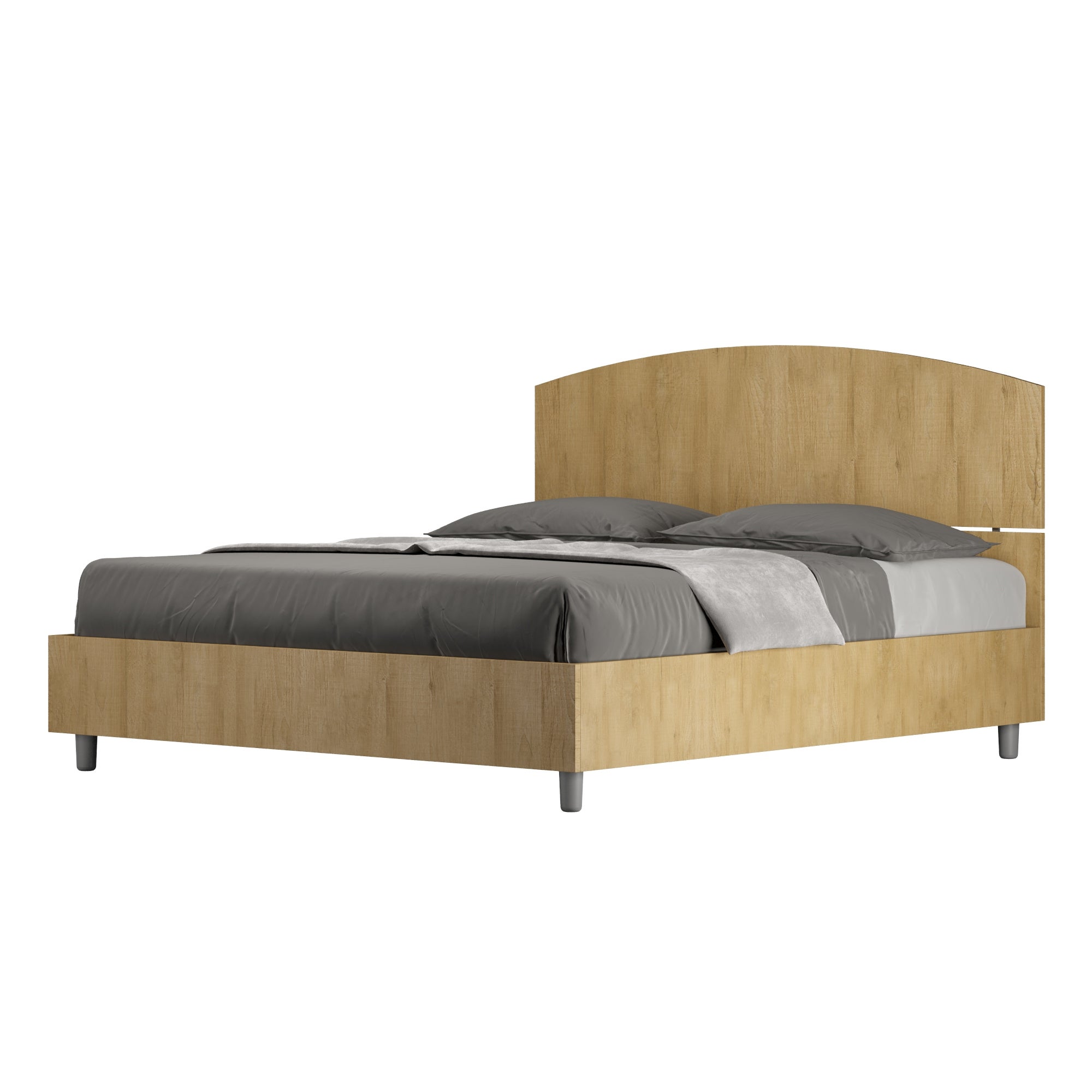 Cama doble Dora de roble con contenedor elevado doble 160x200 | Leroy ...