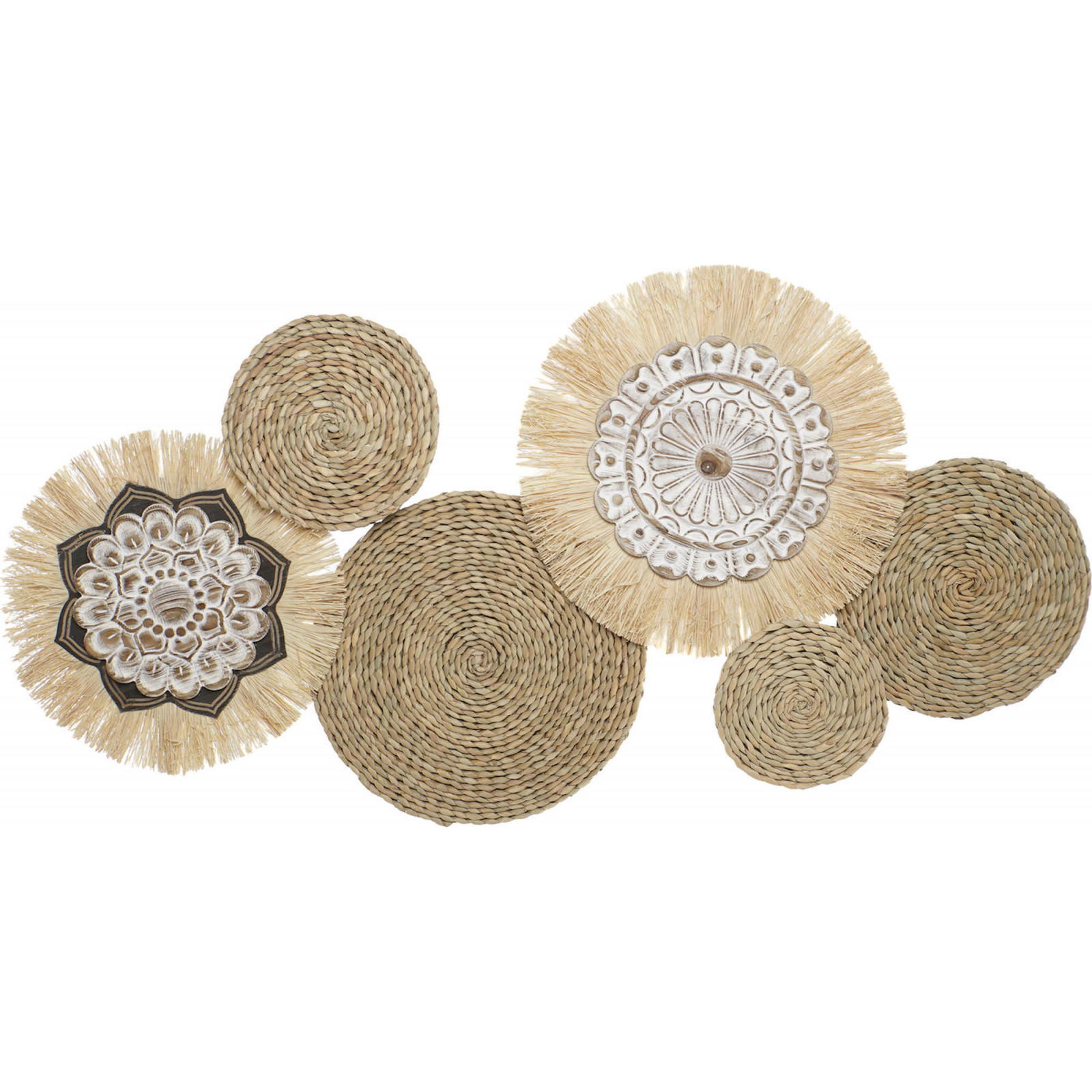 Statue décorative murale en fibre et métal blanc 127,6 x 7 x 66,7 cm Blanc naturel | Leroy Merlin