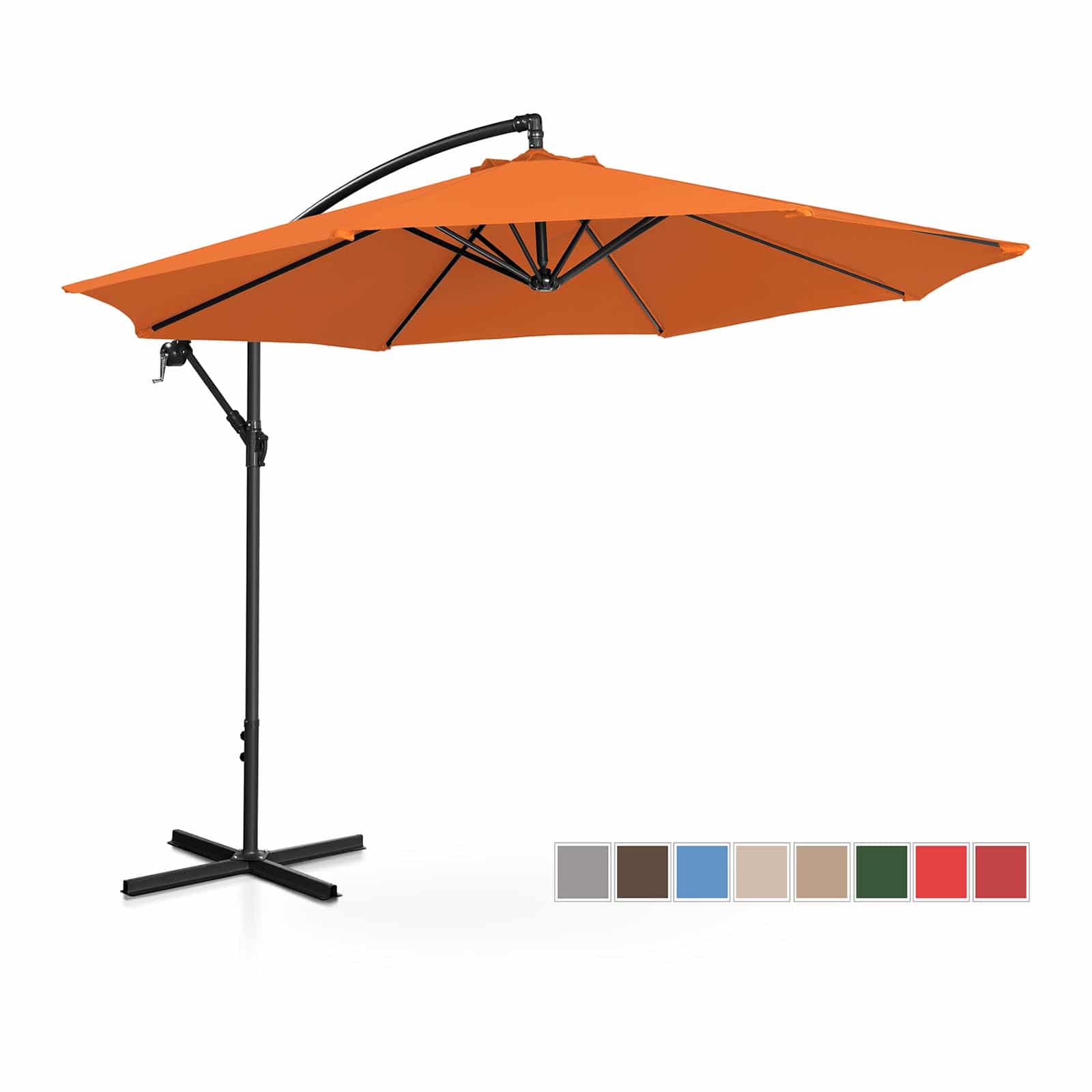 Parasol de jardin - orange - rond - Ø 300 cm - inclinable | Leroy Merlin