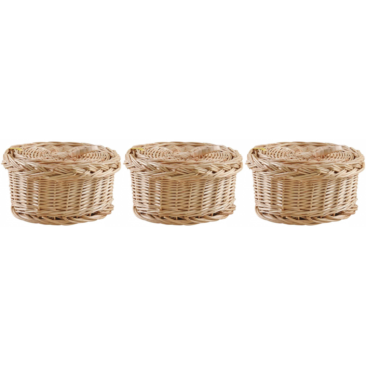 Coffret de rangement rond en osier blanc (Lot de 3) Aubry Gaspard ...