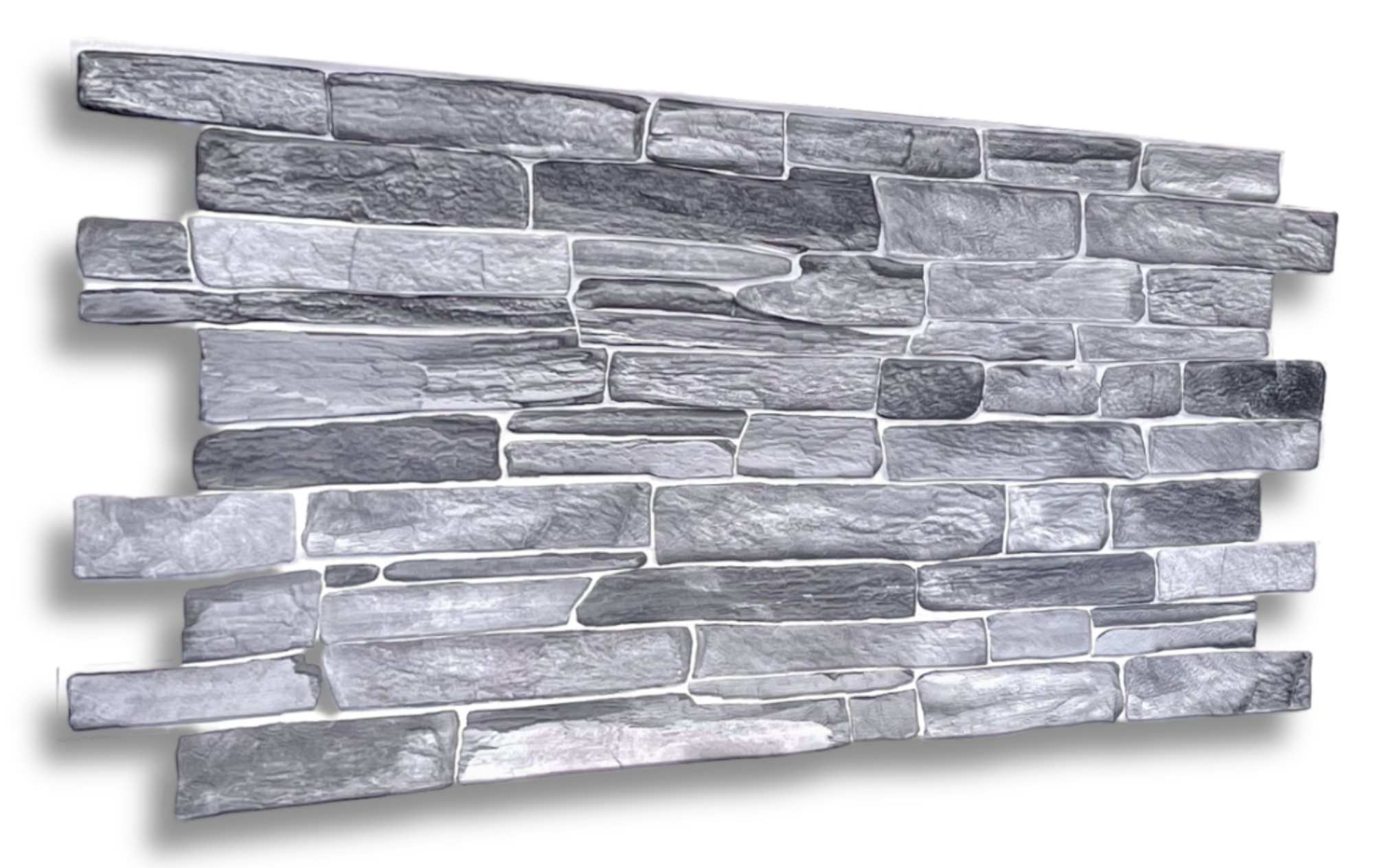 10 pièces / 4m² 3D PVC pierre aspect panneaux muraux revêtement mural ...