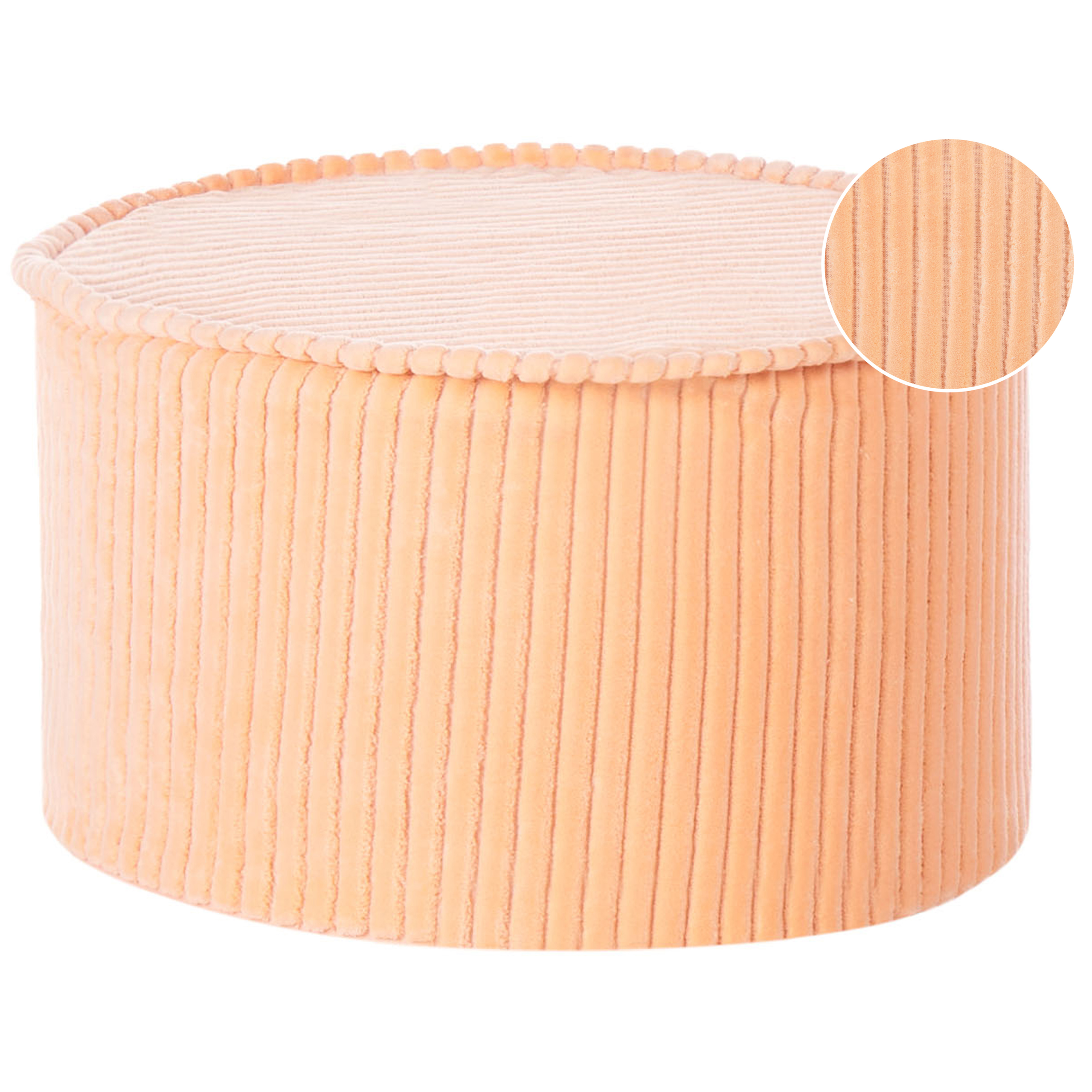 Ottoman ZIKRIA Rose pêche Velours 40 cm 40 cm | Leroy Merlin