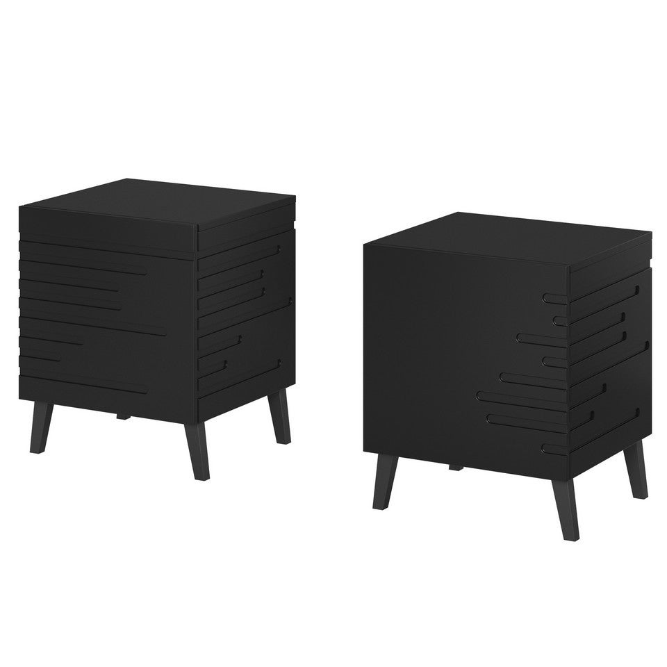 Table de chevet design noir mat x2 Max | Leroy Merlin