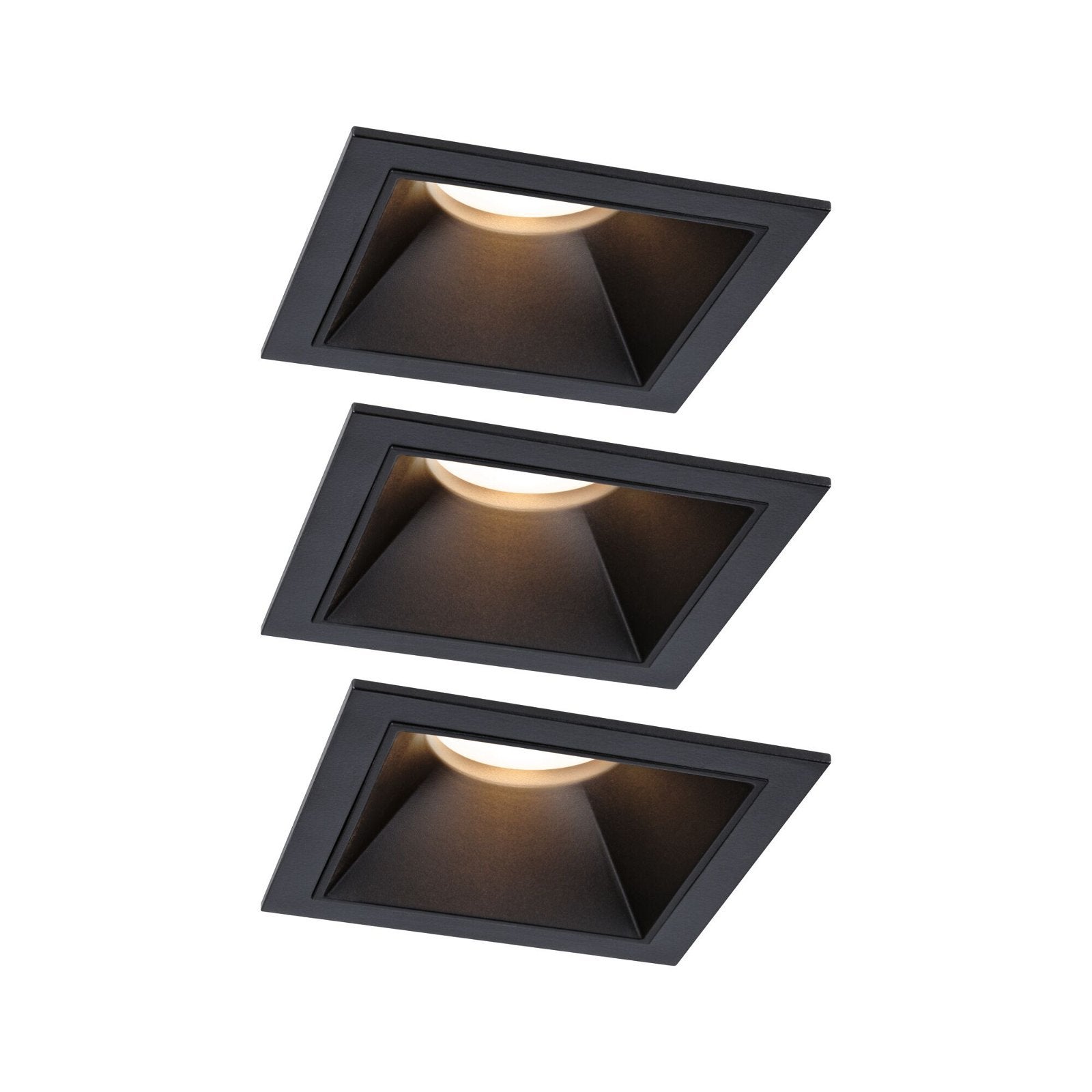 Spot encastré LED 3-Step-Dim Cole Coin Kit de 3 IP44 carré 88x88mm Coin ...