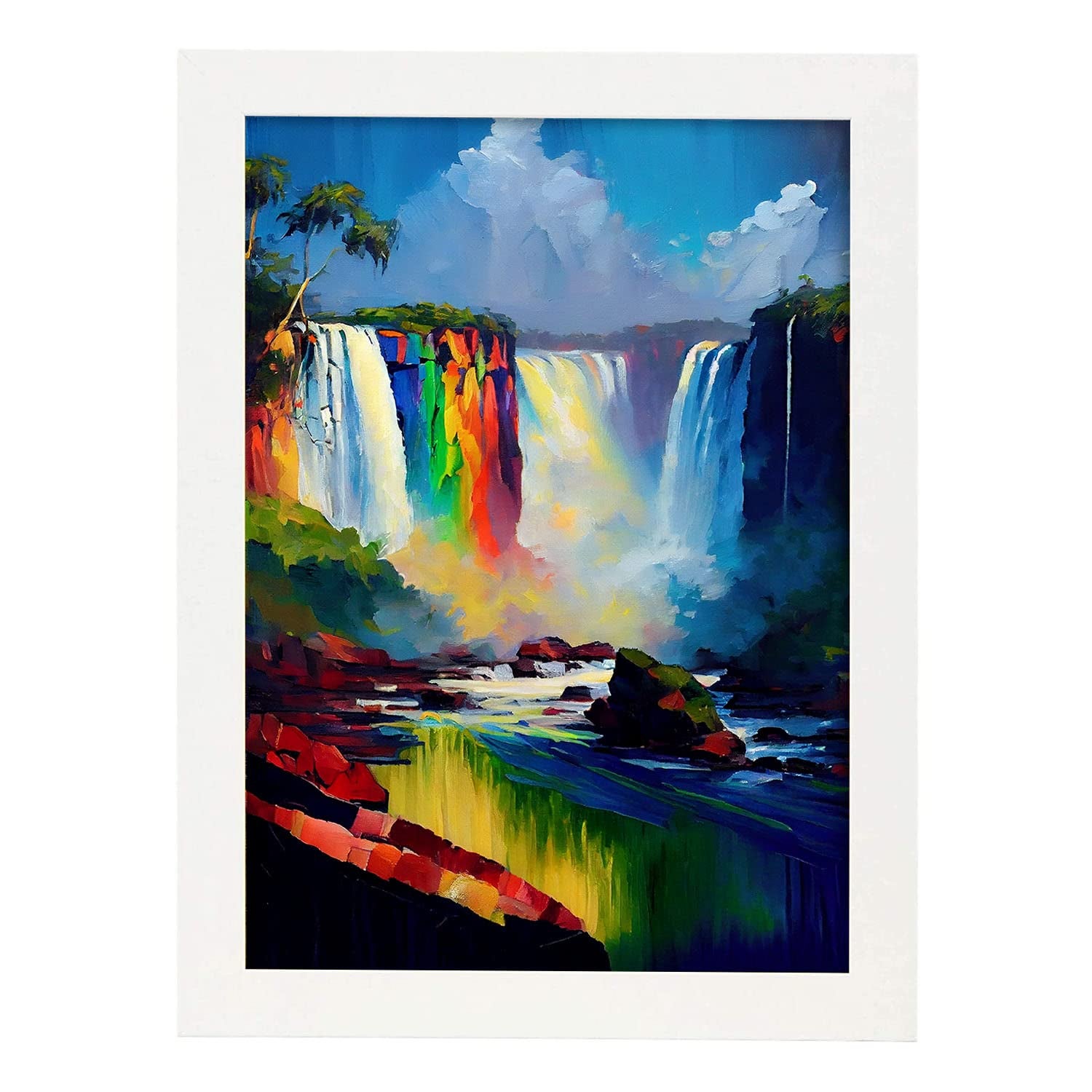 Nacnic Poster Cascate Dell'iguazù In Stile Pittura A Olio Illustrazioni ...