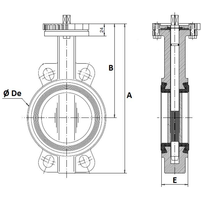 Vanne papillon inox - Dn 65 - Sferaco | Bricoman