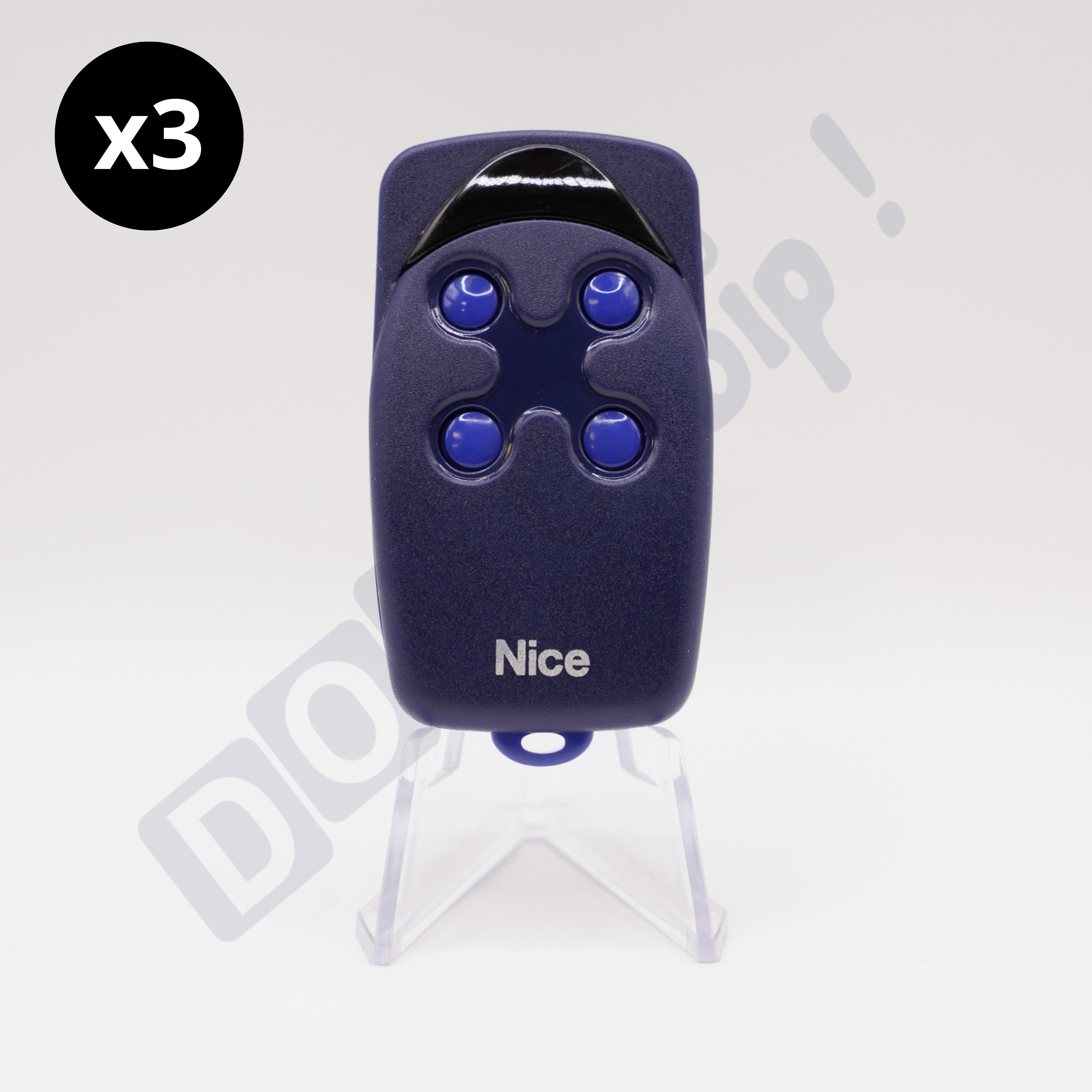 Lot de 3 télécommandes NICE FLO4 - 4 canaux 433,92 MHz + 1 porte-clés Domobip | Leroy Merlin