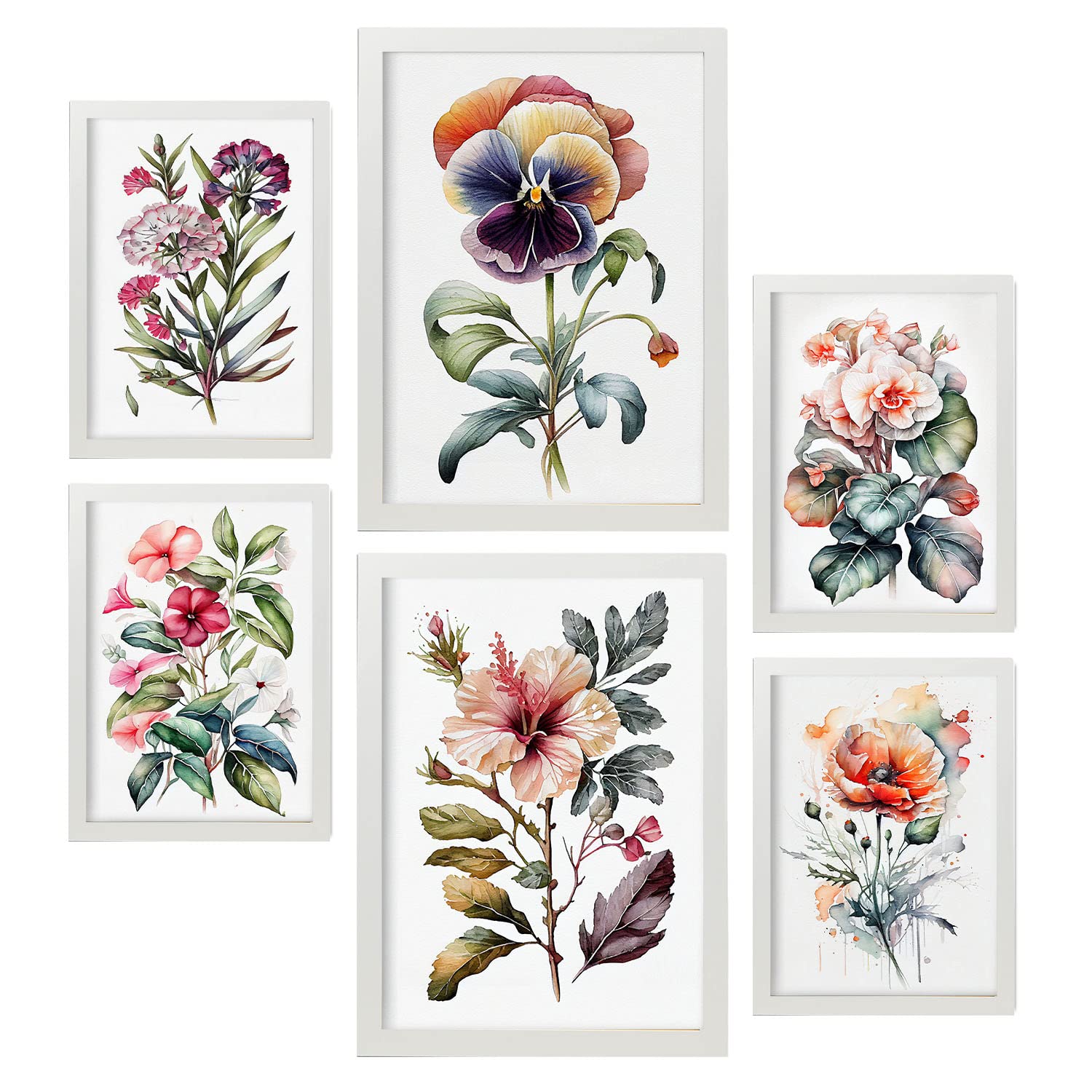 Nacnic Fleurs Sombres Affiches Nature Et Botanique En Couleur Avec Des ...