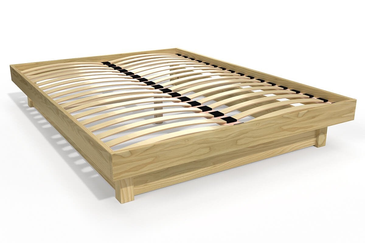 Lit plateforme 140x190 bois massif, Miel | Leroy Merlin