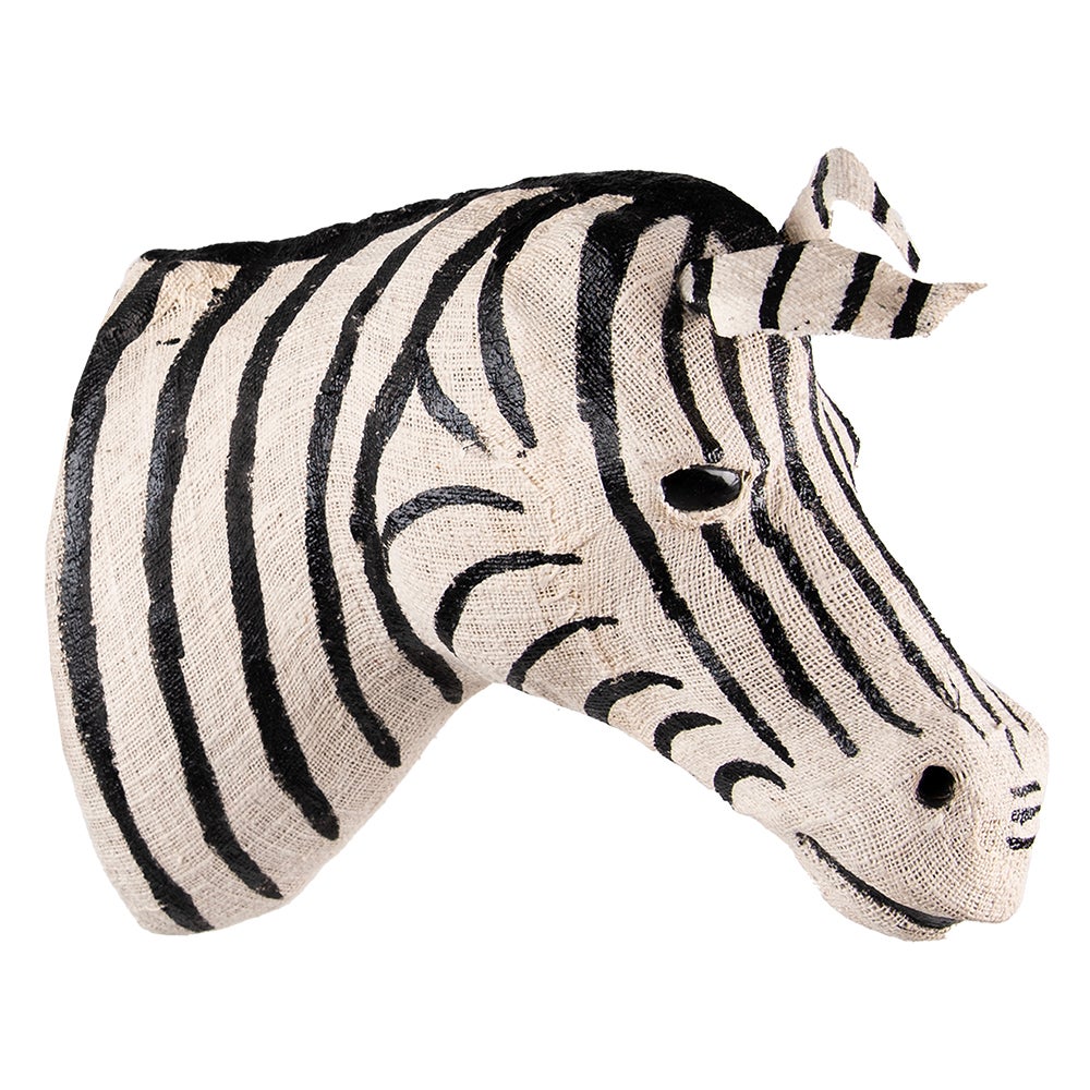 Clayre & Eef Décoration murale Zèbre 18 cm Noir Blanc | Leroy Merlin