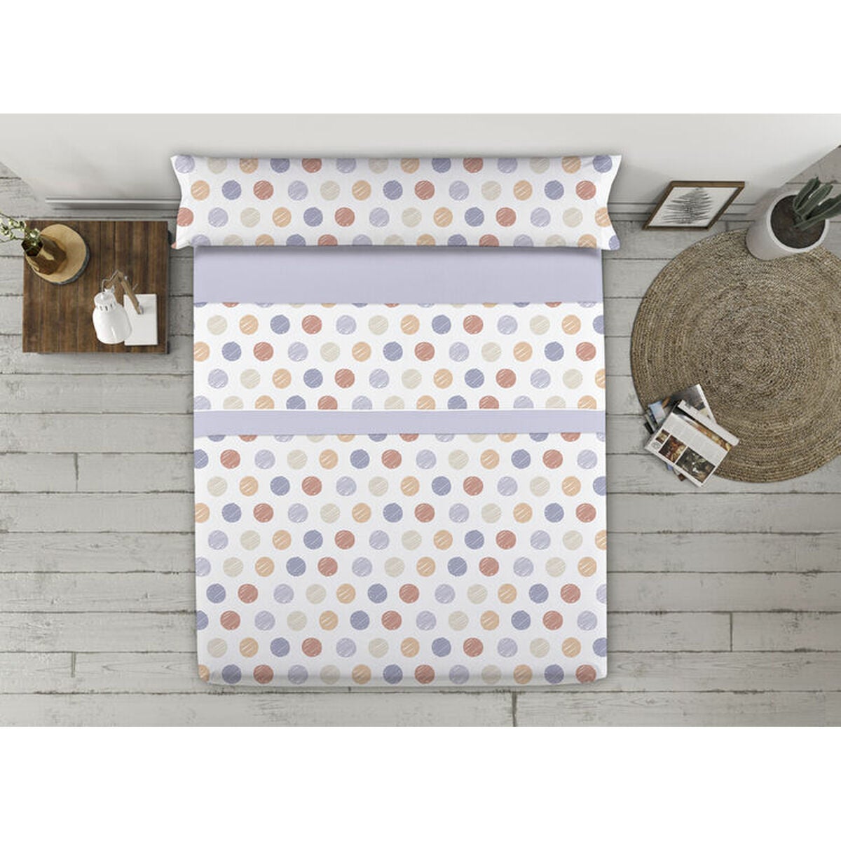 Jeu de draps Happy Home TARIFA AH Mauve Gran lit 2 persones | Leroy Merlin
