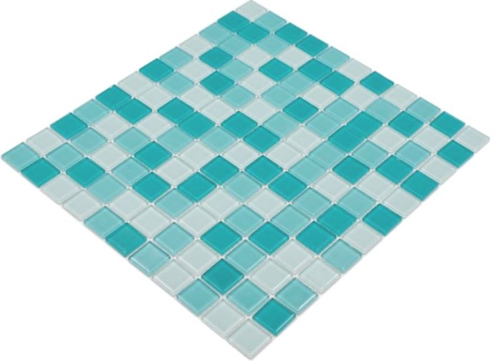 Azulejos de mosaico de vidrio verde pastel | Leroy Merlin