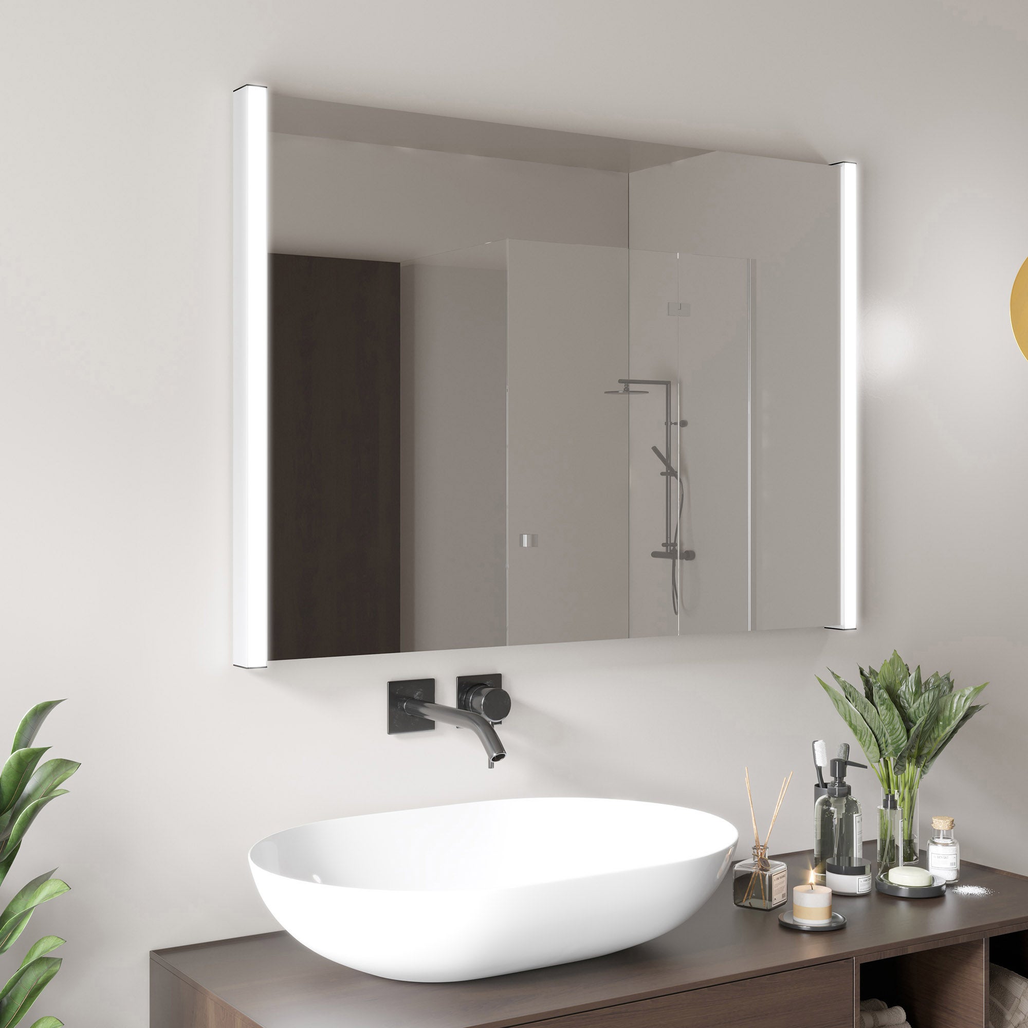 Miroir avec LED Illumination Salle de Bain (50x100cm) LED Lumineux ...