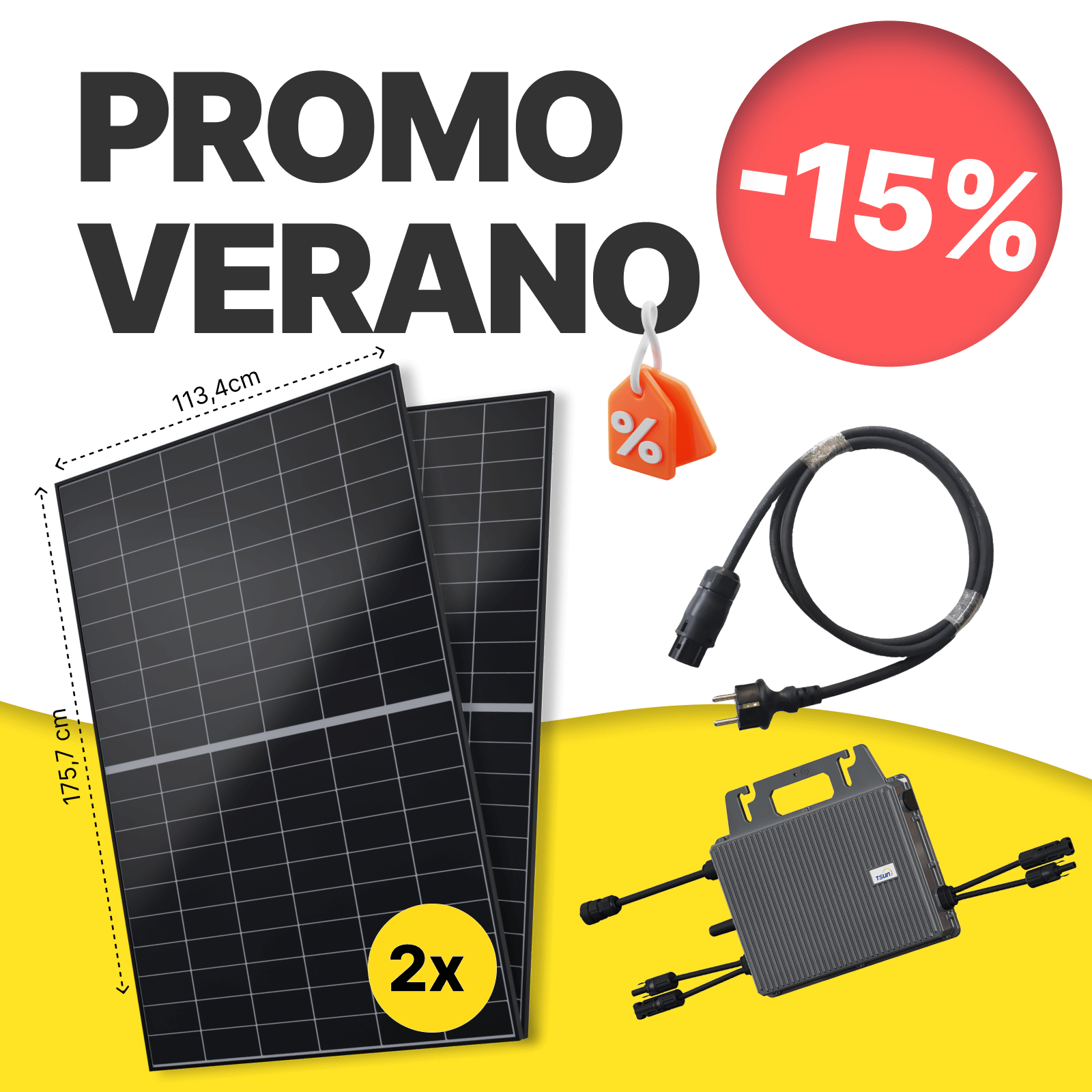 Robinsun®️ Kit solar Performance 800 Basic| 2x 470 Wp Panel solar Aiko ...