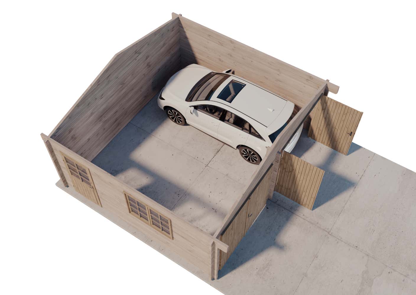 Garage double modèle D-70 ISO Alpholz, 6.2x5.6m dim. ext. (cas échéant ...