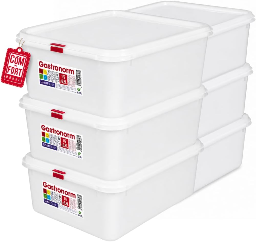 COM-FORT HOUSE Tupper Hermético Rectangular 6,8L Pack 6 - Recipientes ...