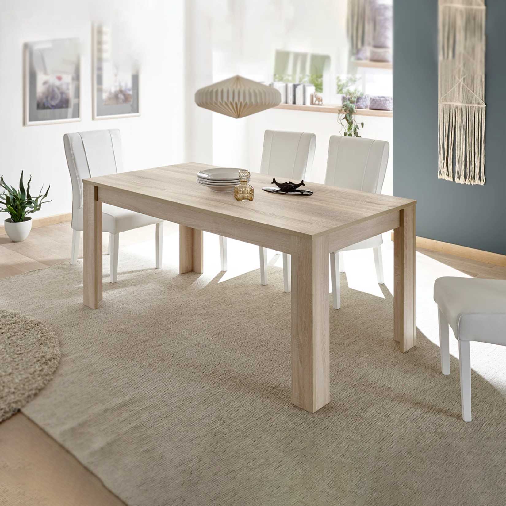 Table extensible moderne en chêne de Samoa 137/185 x 90 cm, hauteur 79 ...