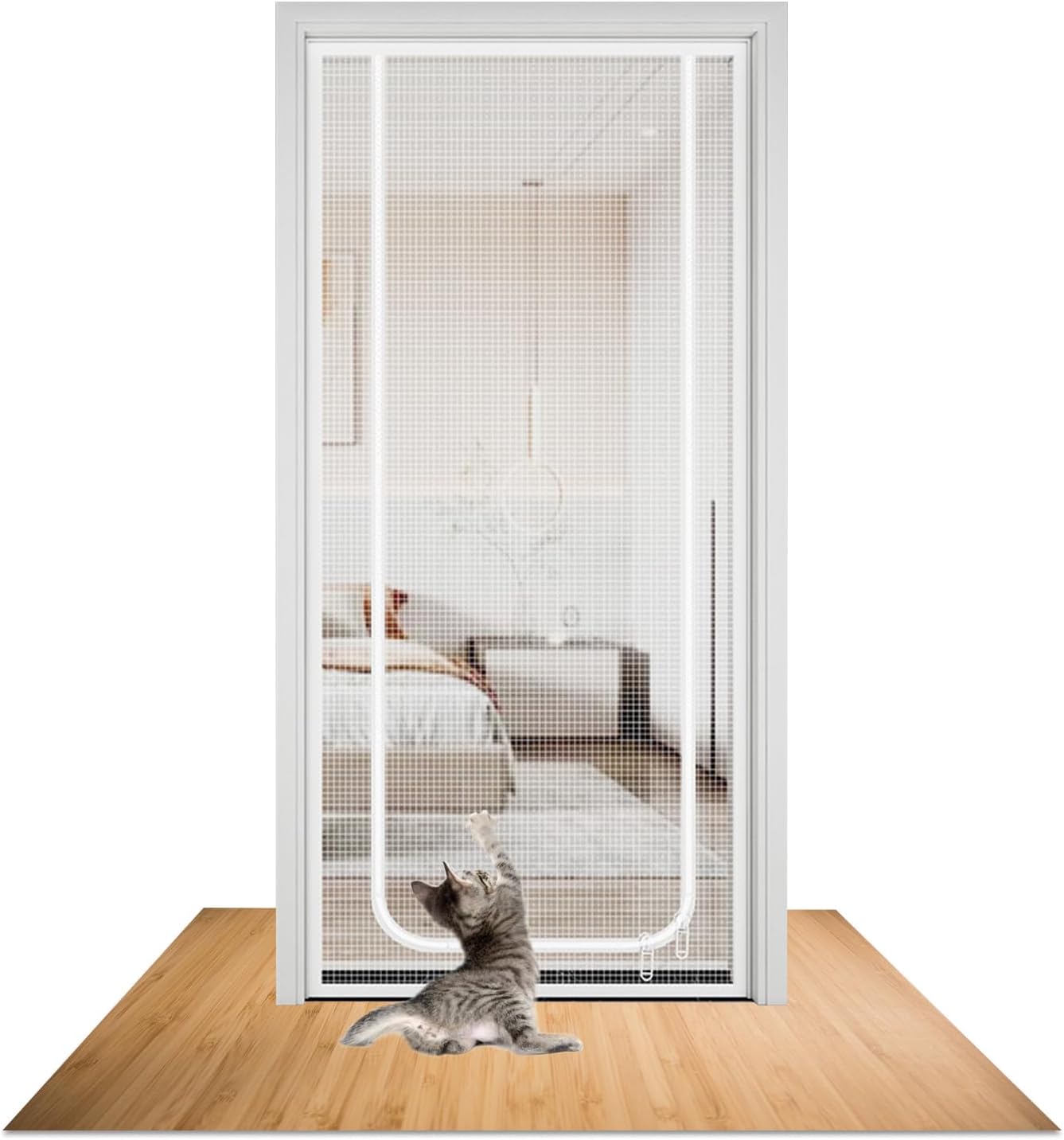 Moustiquaire Porte de balcon pour chat - Porte en maille filet épaisse ...