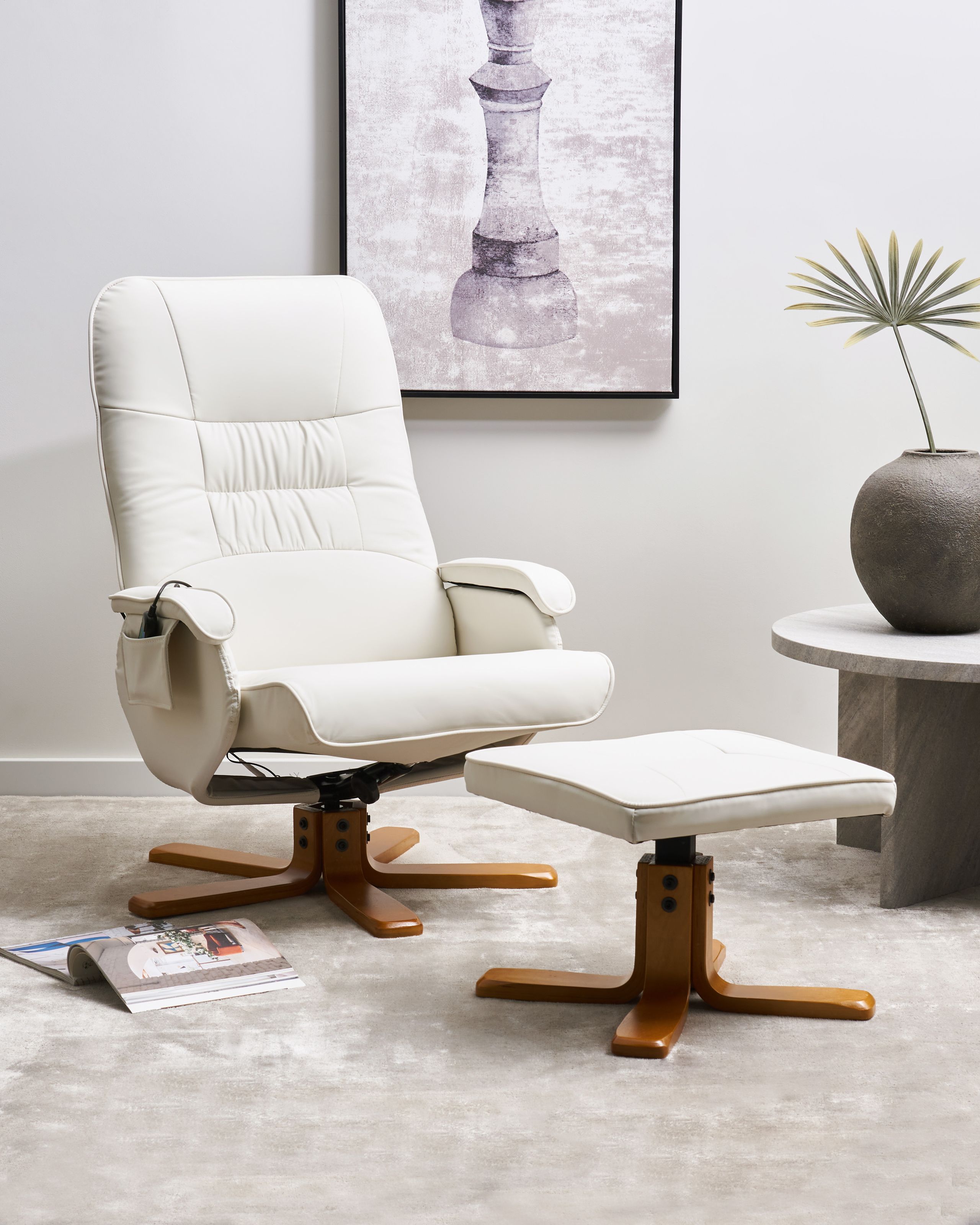 Fauteuil de Relaxation Chaise de Bureau Massant et Chauffante en Cuir ...