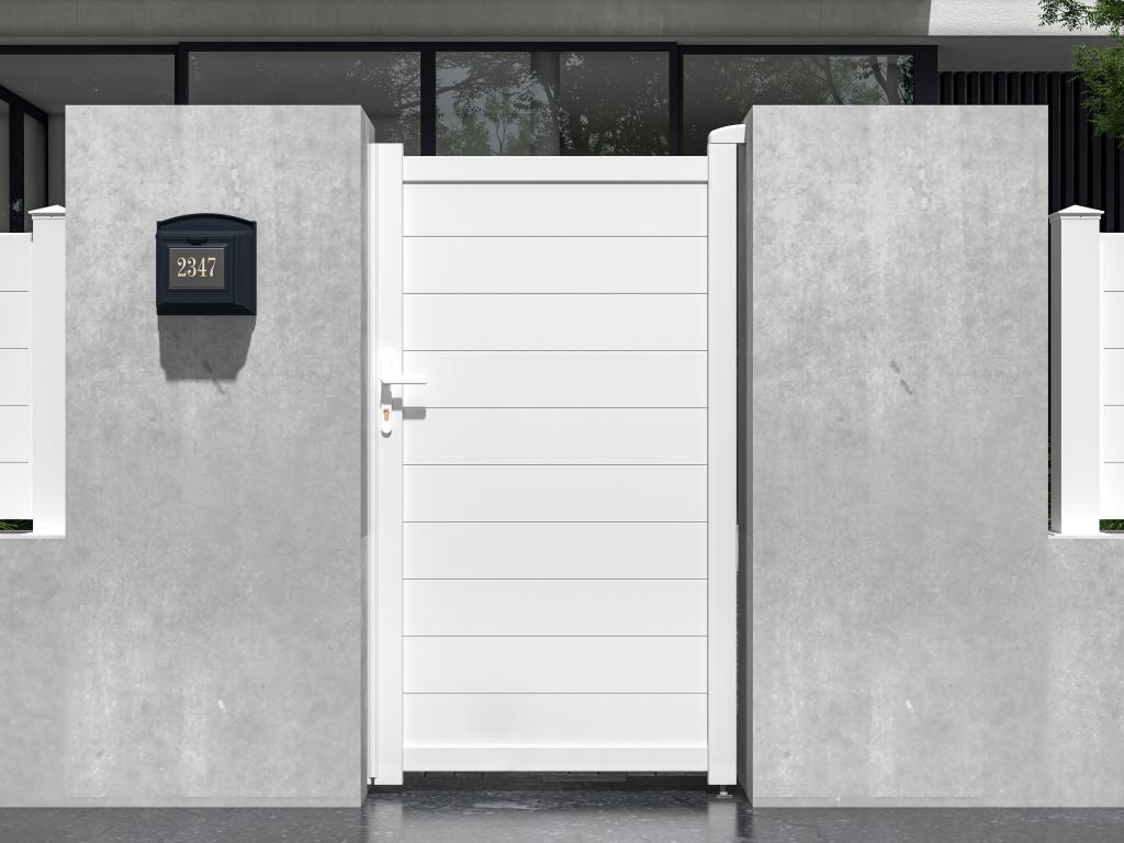 Portón batiente aluminio Ancho 103 x Alt. 181 cm blanco - NAZARIO ...