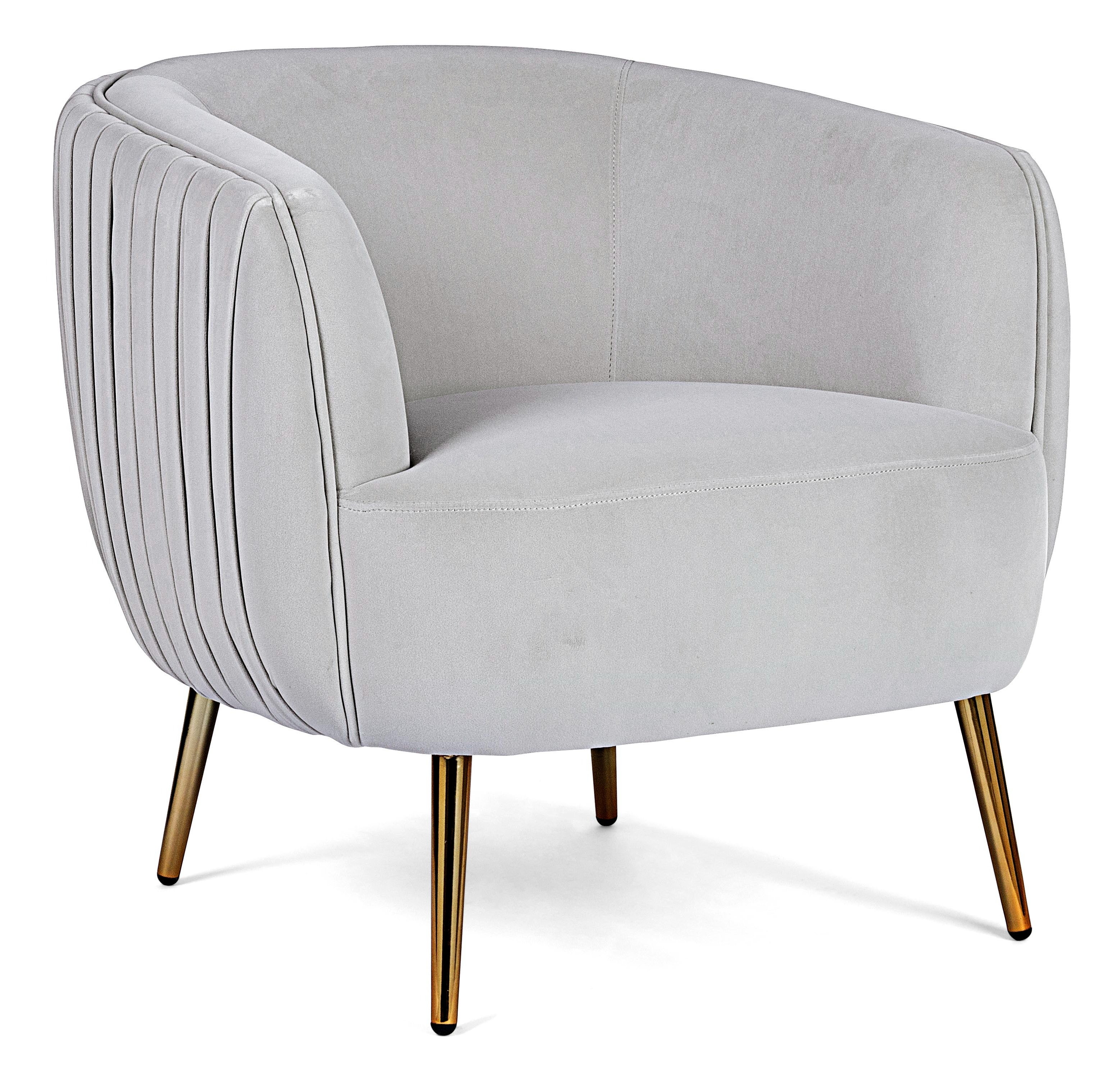 Fauteuil polyester gris clair et pieds en acier Cali | Leroy Merlin