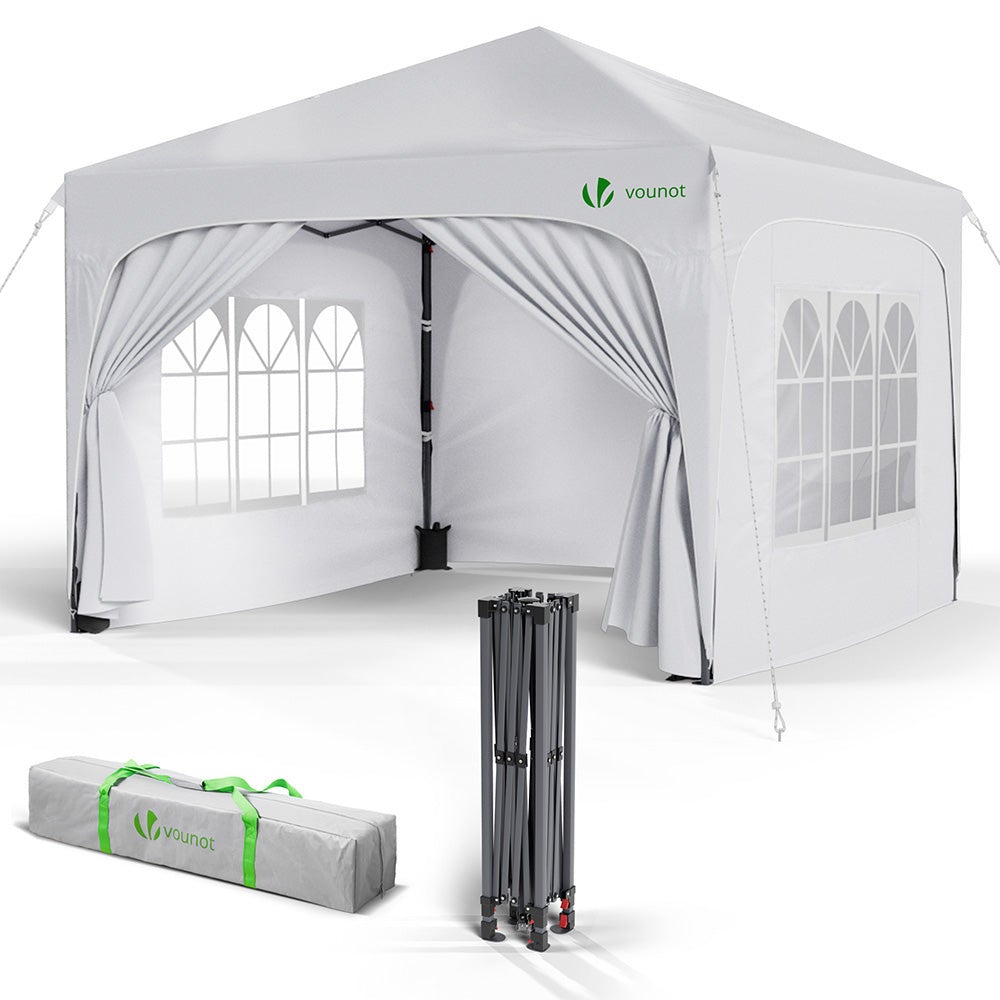 Tonnelle de jardin arquée 3x3m pliable avec porte et fenêtre amovible ...