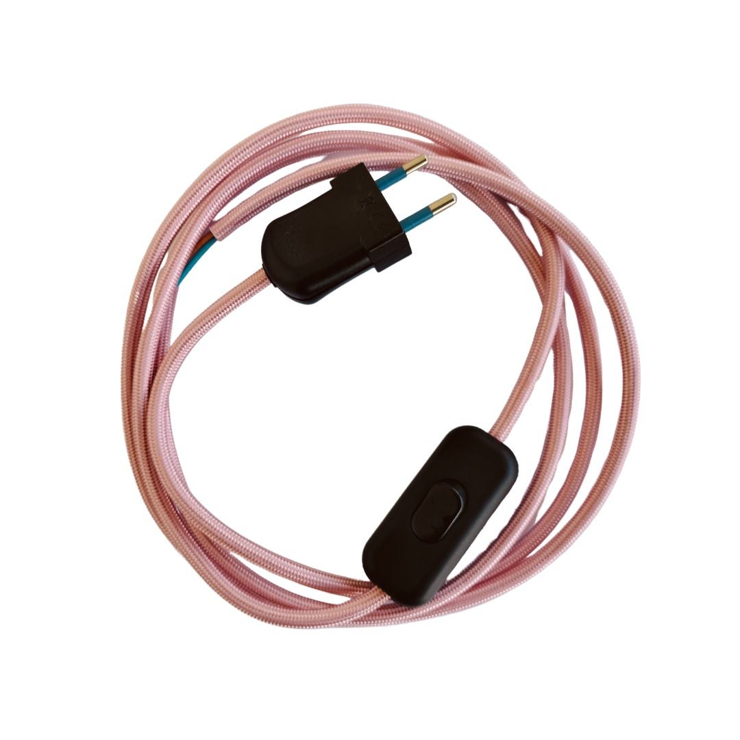 Cable Textil con Interruptor y Clavija, Longitud 2 metros, sección 2 x ...