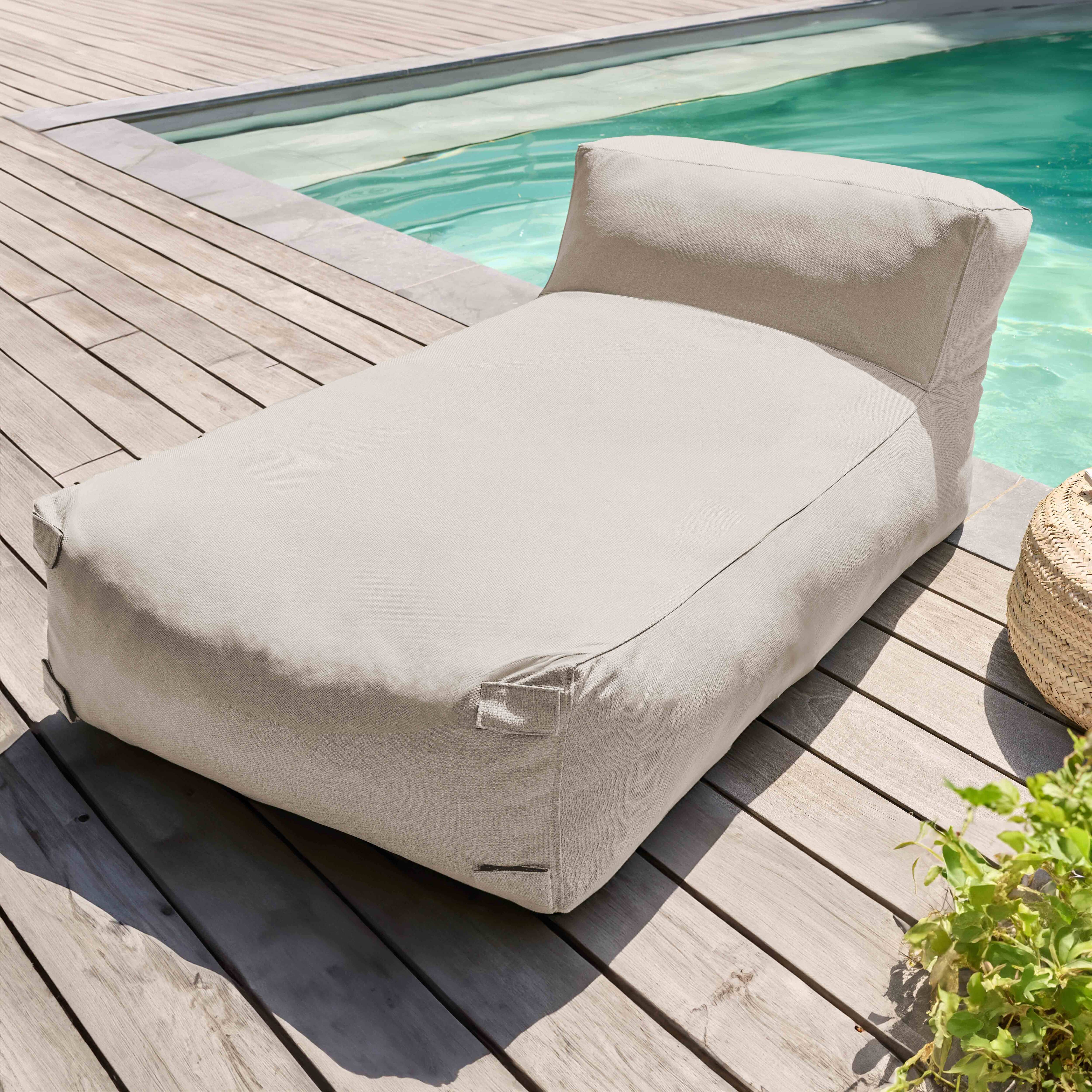 Méridienne pour salon de jardin modulable beige, Mixi - Oviala | Leroy ...