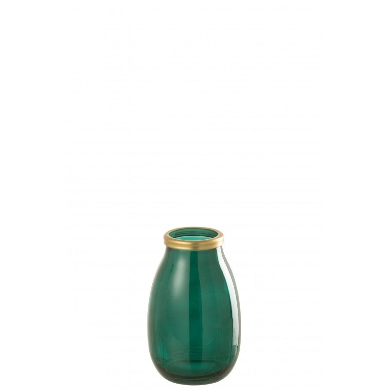 Vase en verre vert 18x18x28 cm | Leroy Merlin