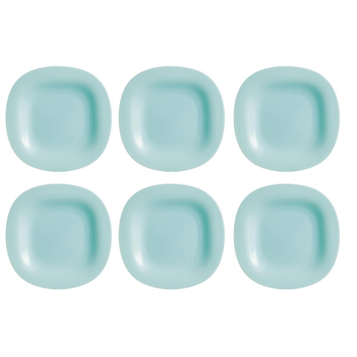 6 Plato Postre Opal Carine Turquesa 19cm | Leroy Merlin