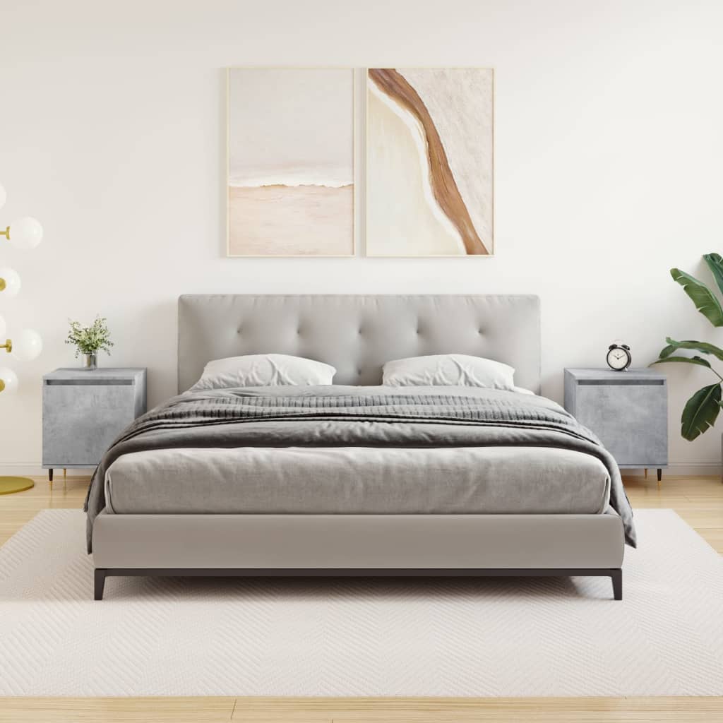 Tables de chevet 2 pcs gris béton 40x30x50 cm bois d'ingénierie vidaXL ...