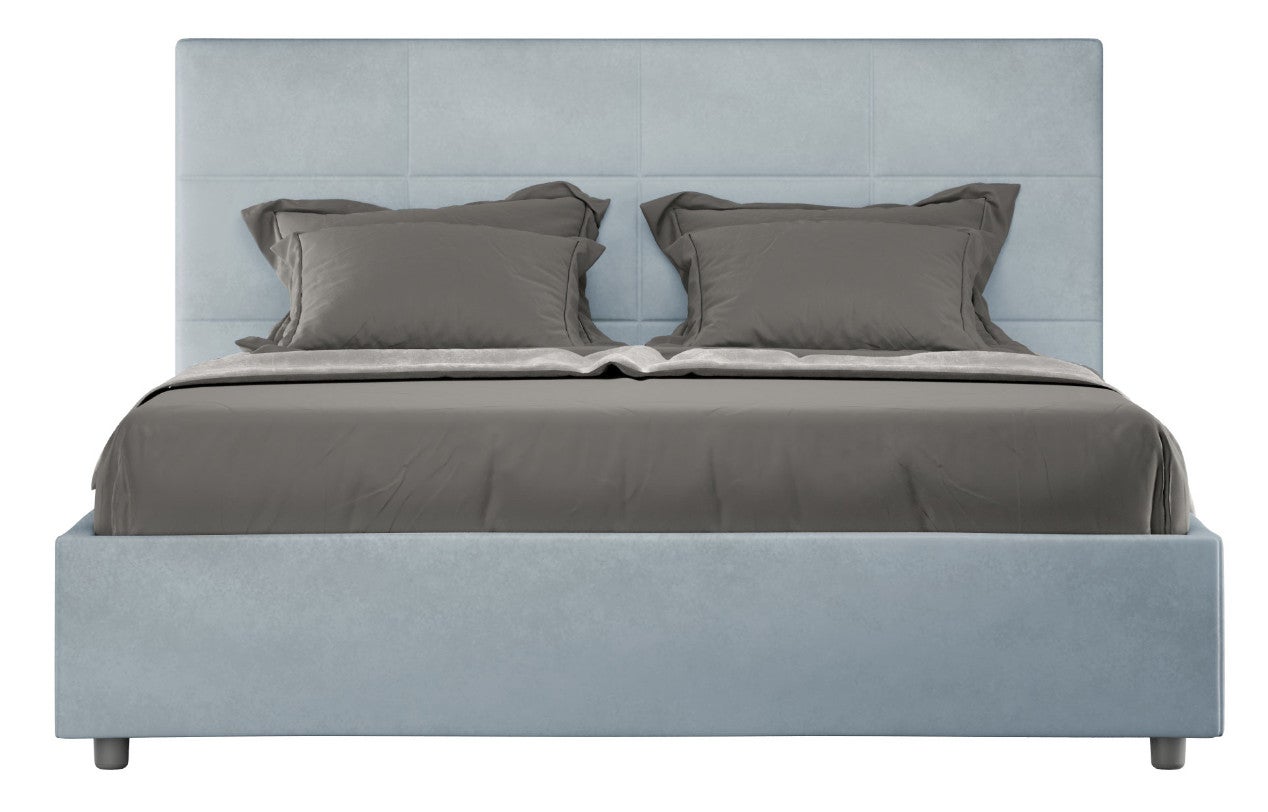Cama tapizada de microfibra Mira-Color Azul claro-Ropa de cama 140x190 ...