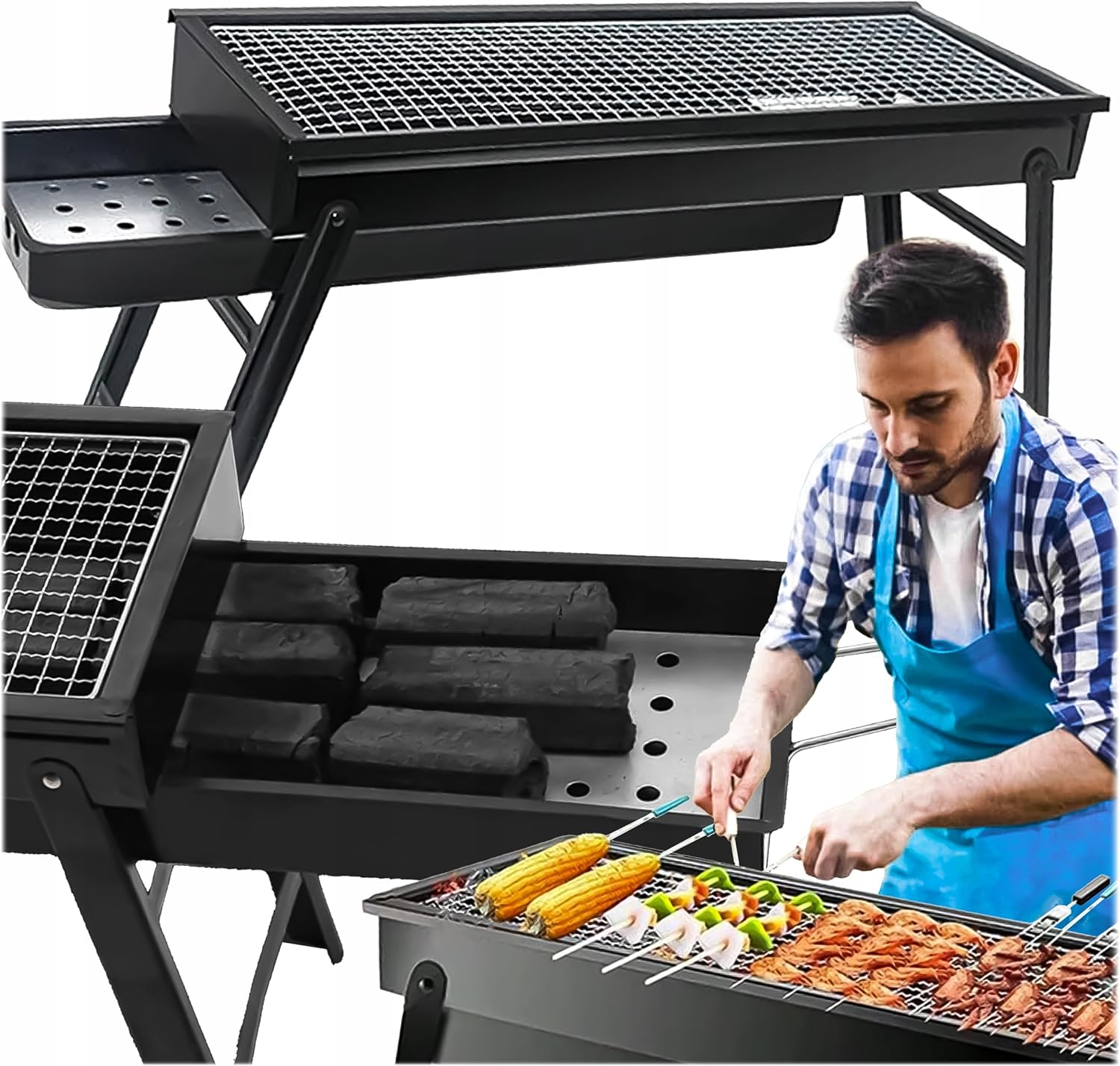 Mini barbecue charbon pliable portable 60×22 cm pour pique-nique ...