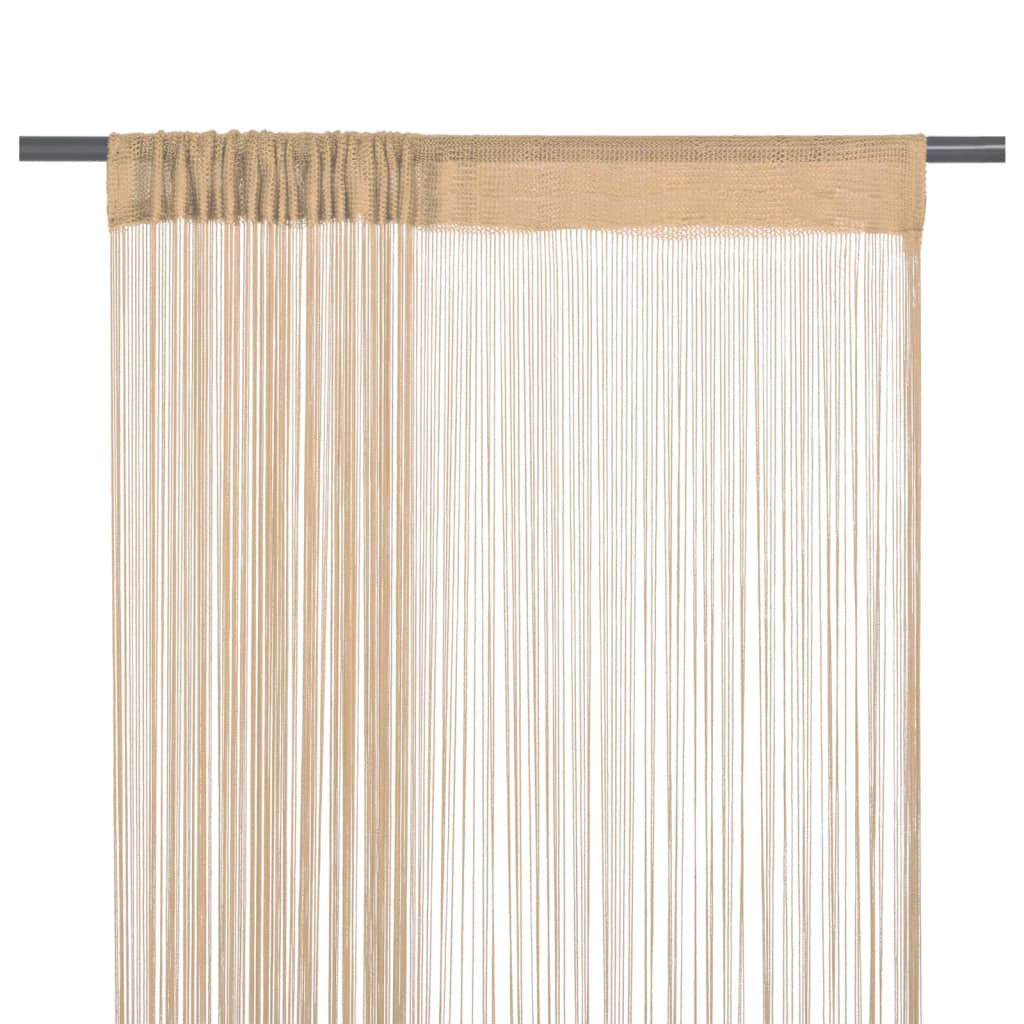 Rideau en fils 2 pcs 140 x 250 cm Beige CFW65201 | Leroy Merlin