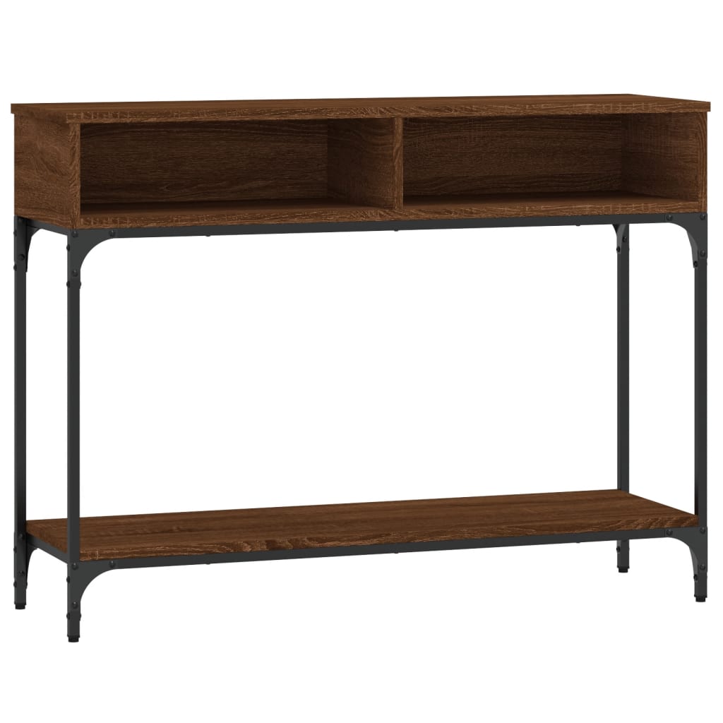 Table console chêne marron 100x30,5x75 bois d'ingénierie | Leroy Merlin
