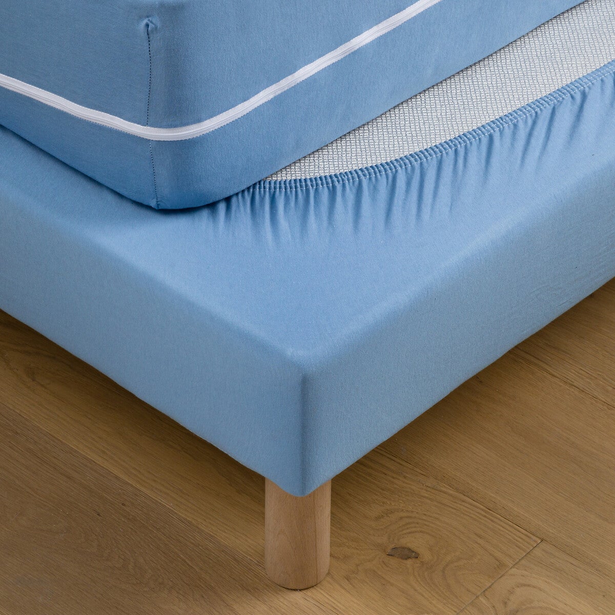 Bande cache-sommier en jersey antiacarien - Bleu - 90 x 190 cm | Leroy ...