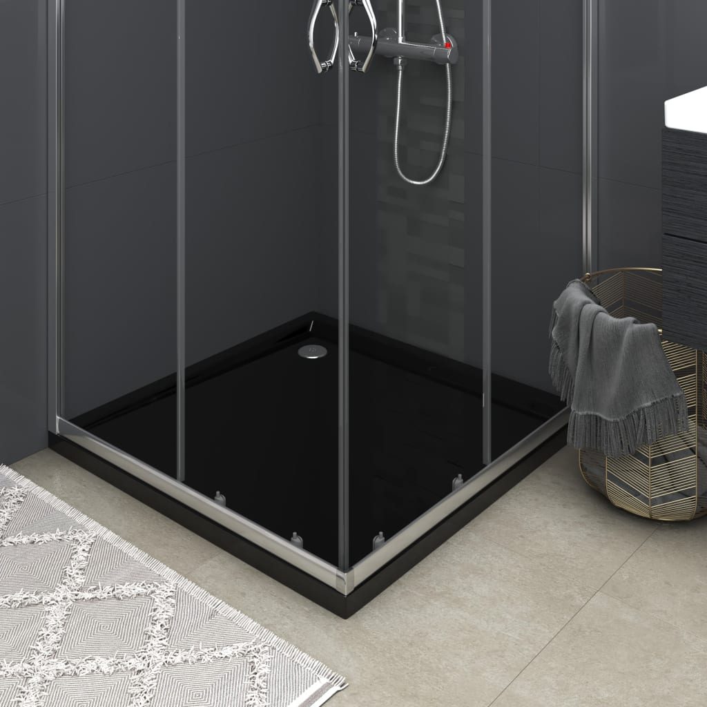 Plato de ducha cuadrado ABS negro 80x80 cm vidaXL | Leroy Merlin
