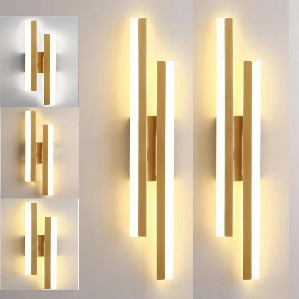 Lot de 2 appliques murales filaires, 20 W, en métal acrylique, 65 x 8 ...