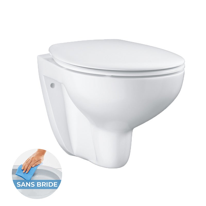 Grohe Bau Ceramic WC suspendu sans bride, blanc alpin (39351000-lm ...