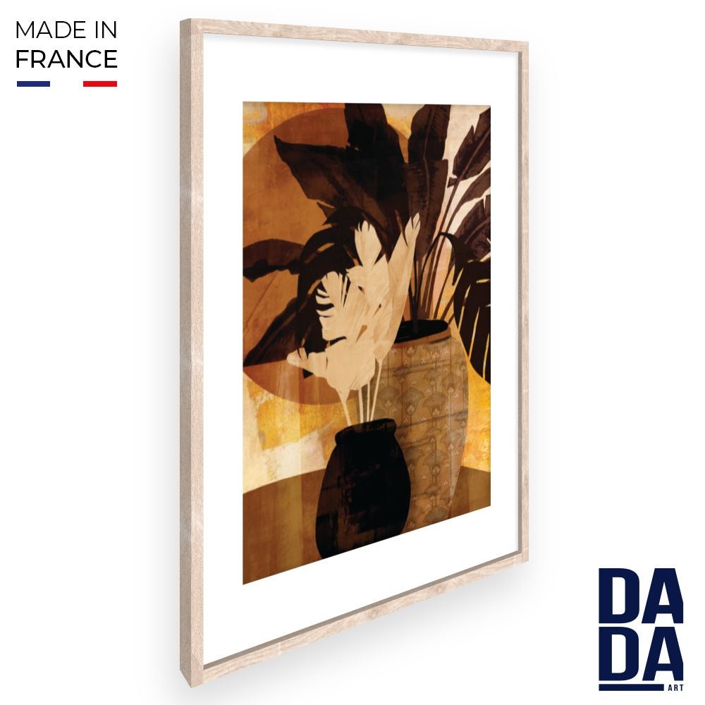 Image encadrée avec cadre CHÊNE / 50x70cm / Feuilles élégantes / Créé ...